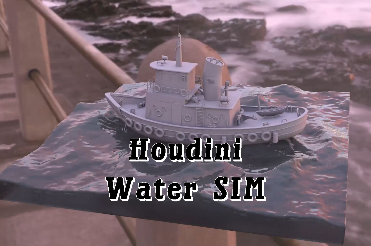 ArtStation - A floating boat - Water simulation in Houdini