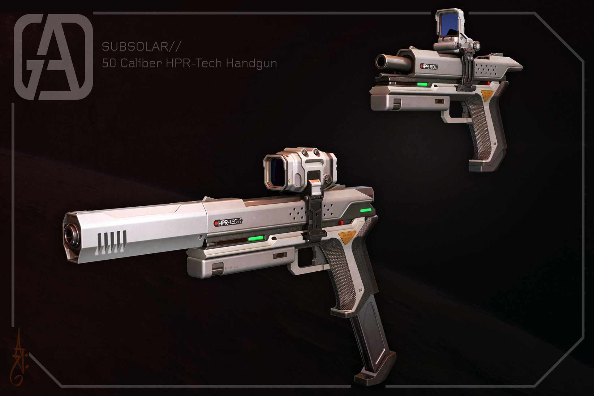 ArtStation - Subsolar: HPR-Tech 50 caliber Handgun