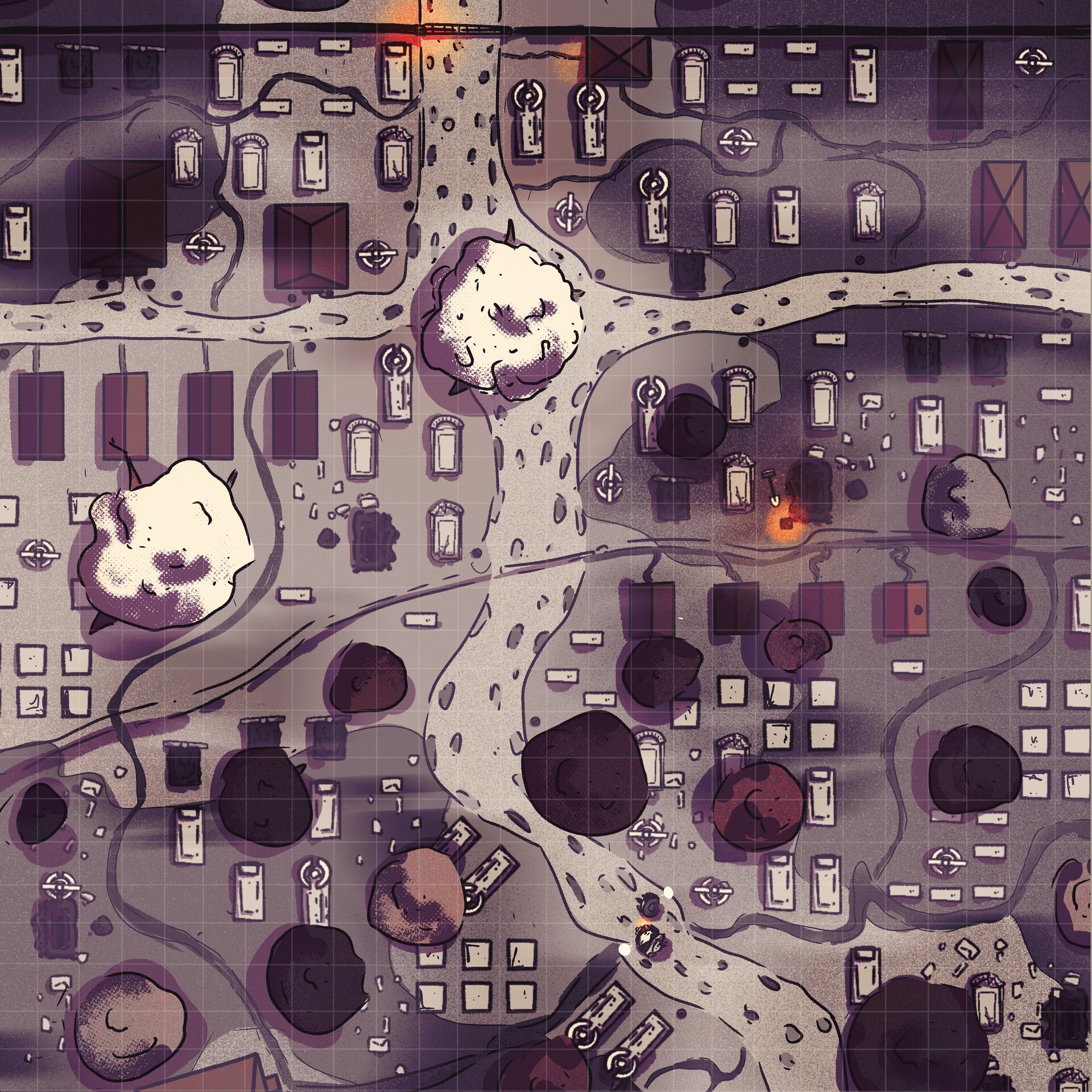 ArtStation - DnD map: Noir Cemetery