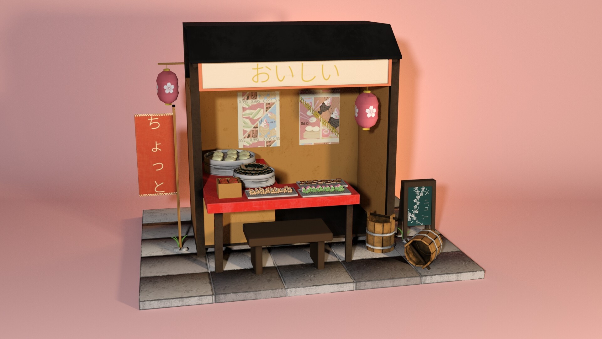 ArtStation - Japanese Street Food Stand