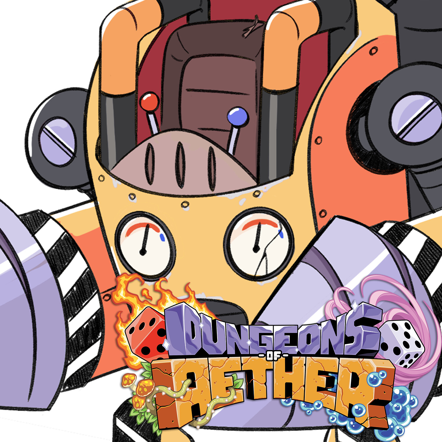 ArtStation - Dungeons of Aether - Badger Co. Digger Mech + Pilot