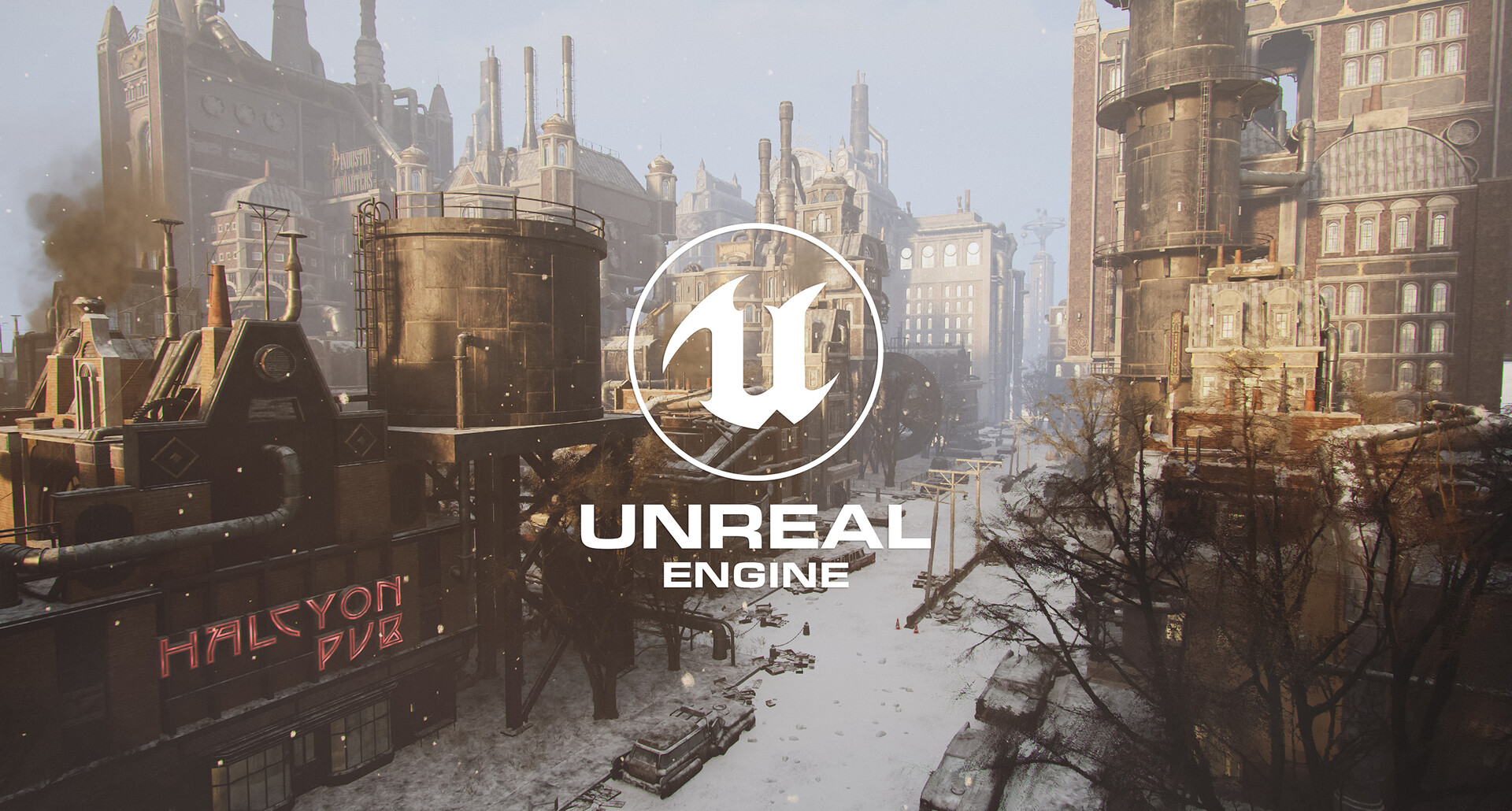 ArtStation - UE5 Dieselpunk winter city level (third-person) map