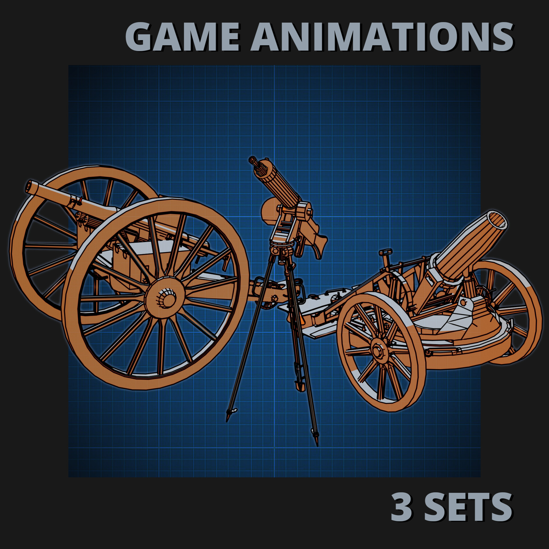 ArtStation - Stationary Guns Animations