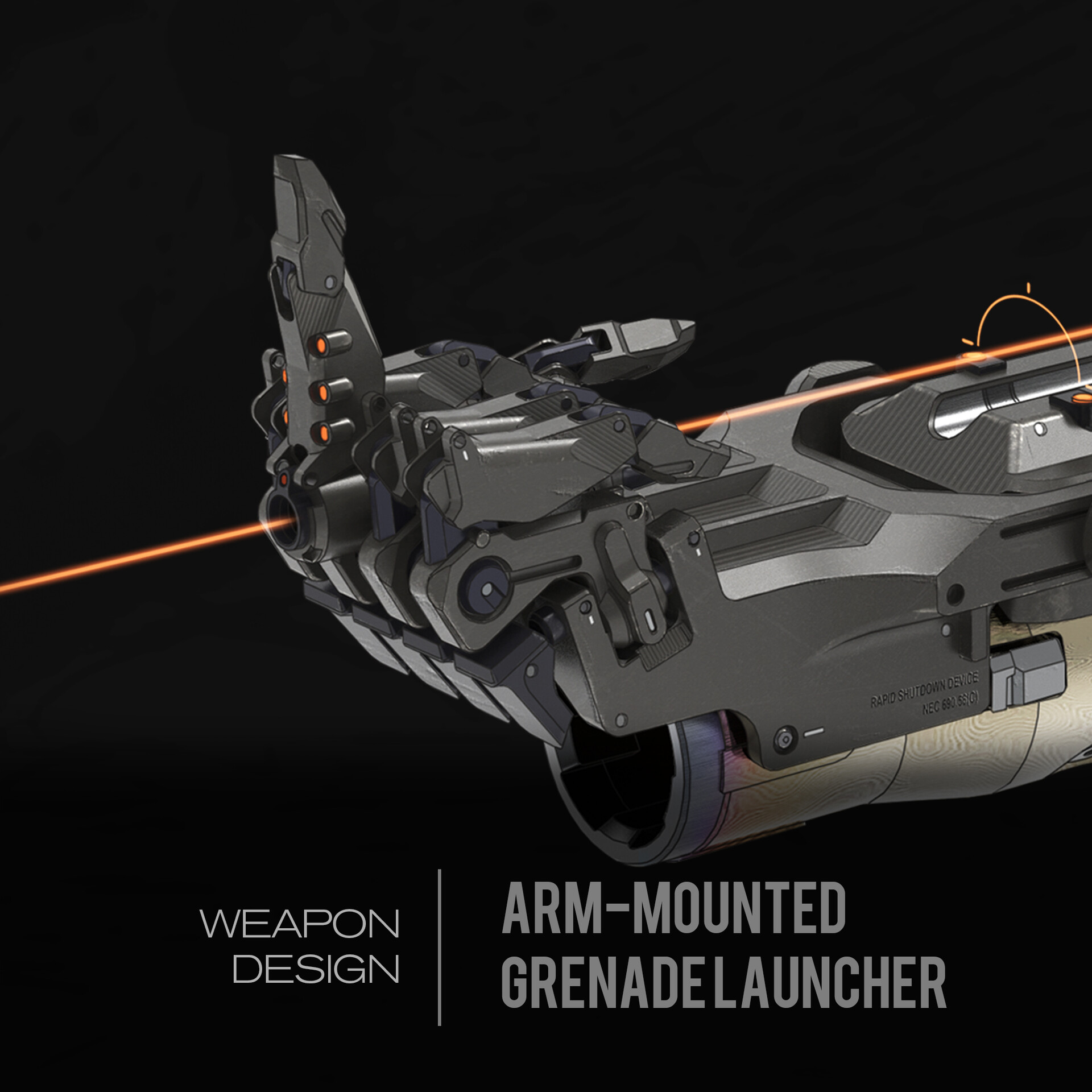 ArtStation - Arm-mounted grenade launcher