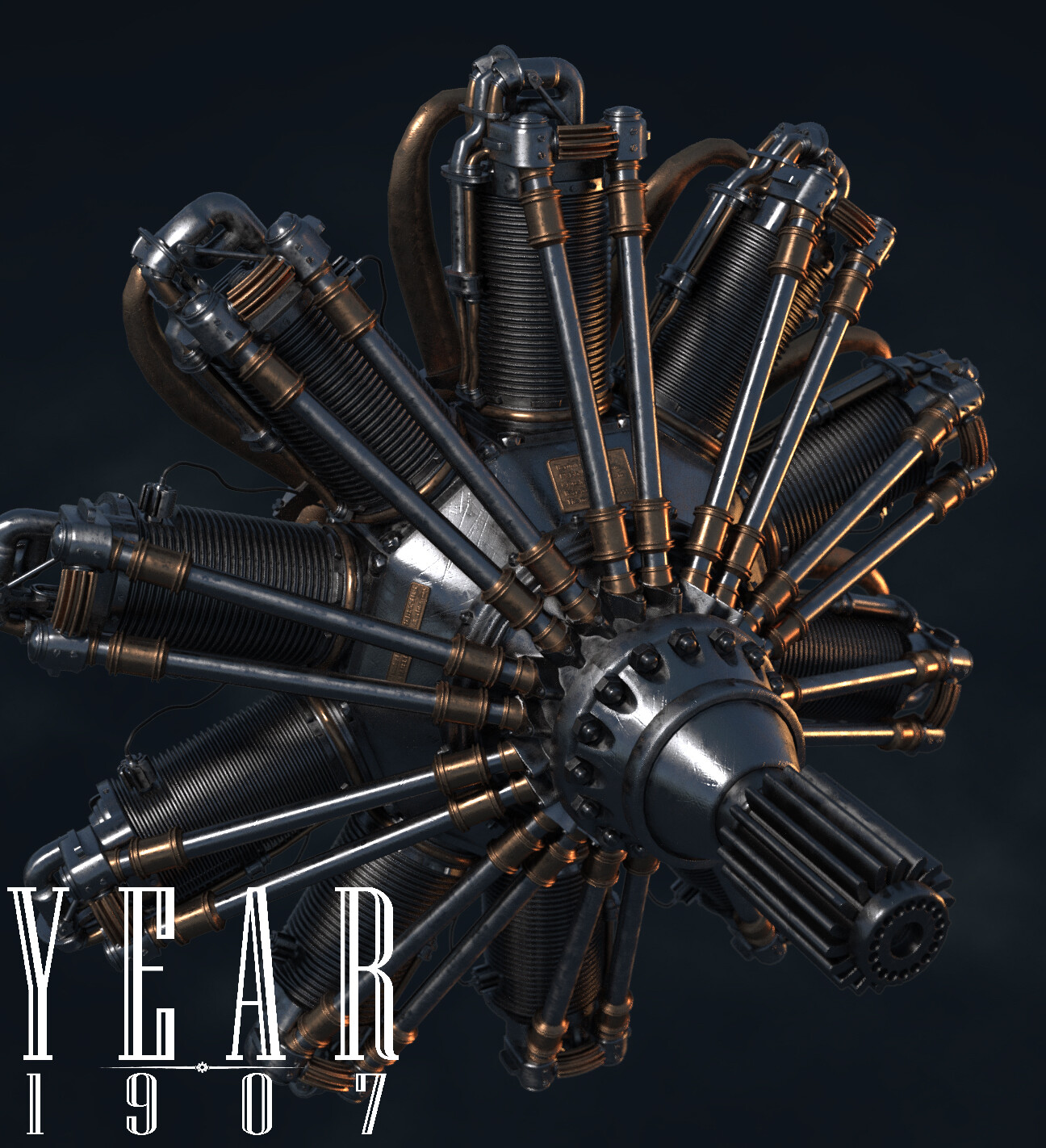 ArtStation - Beriton - Higgs SET 12.456. Radial engine (star-shaped)
