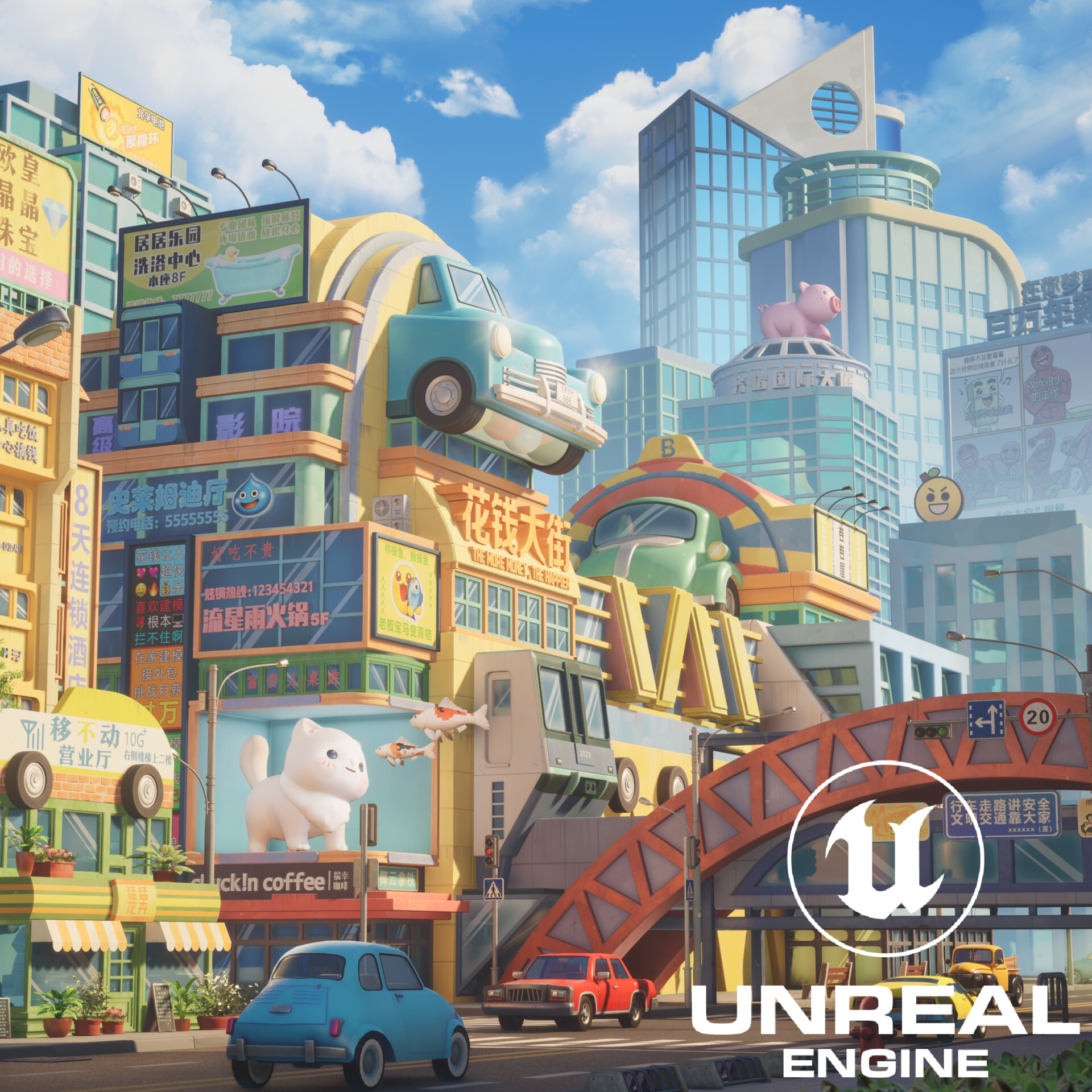 ArtStation - [UE5] Stylized City 城市一隅