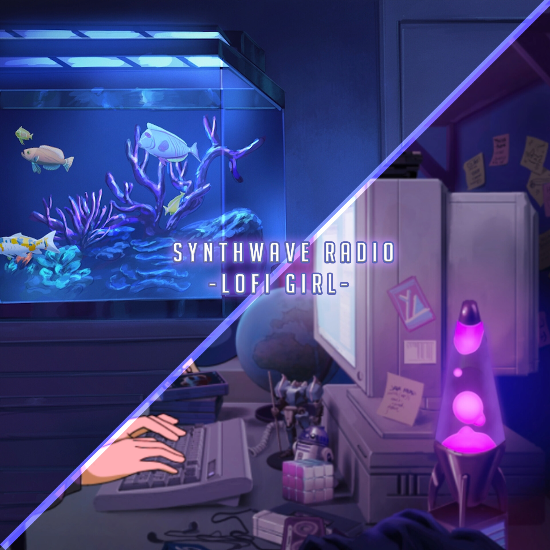 ArtStation - Synthwave Radio (LofiGirl) - Fish and Lavalamp Animations