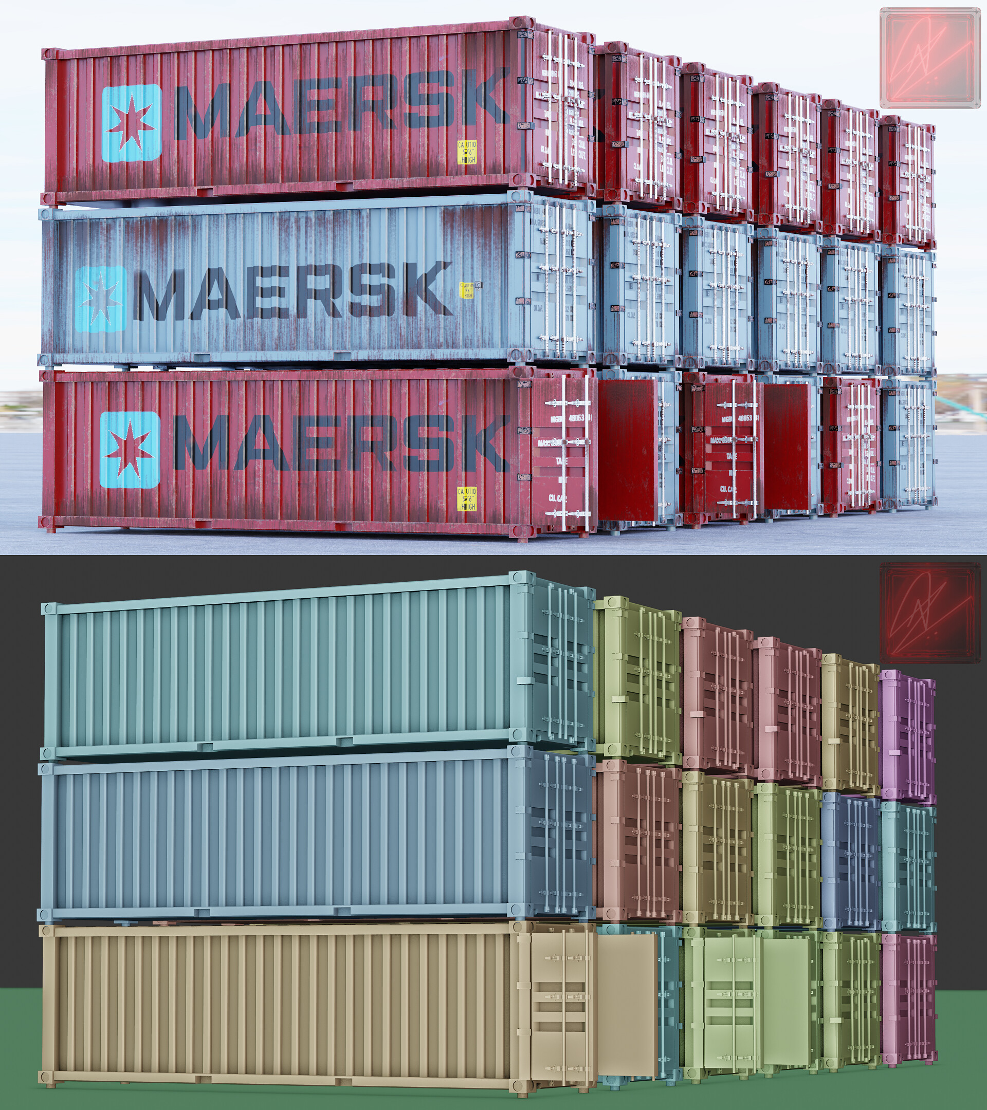 ArtStation - Shipping Container Game-ready 3D model