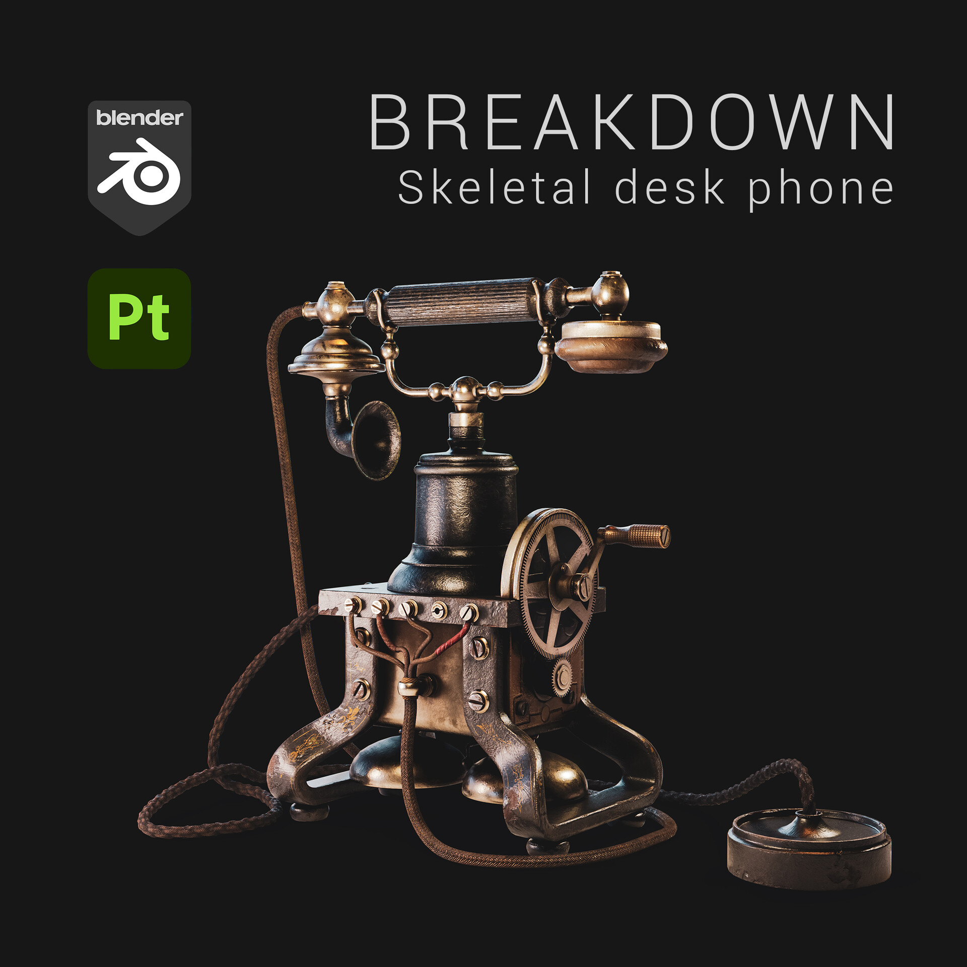 ArtStation - Skeletal desk phone breakdown