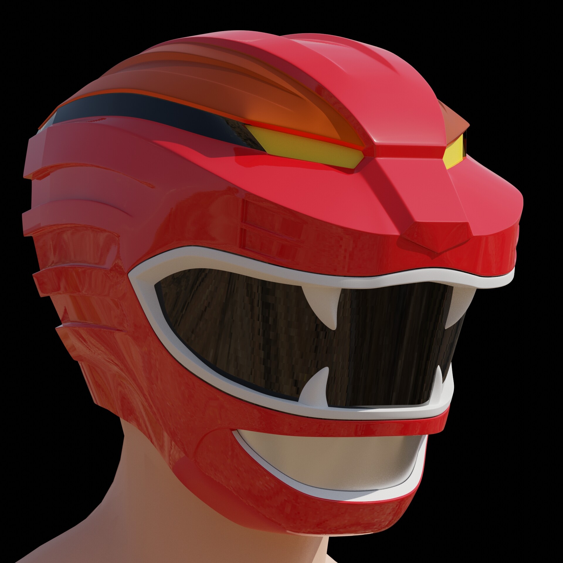 ArtStation - 3D Printable Power Rangers Wild Force Red Ranger Helmet