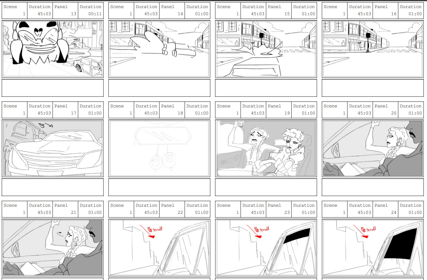 ArtStation - Storyboard: Car Chase