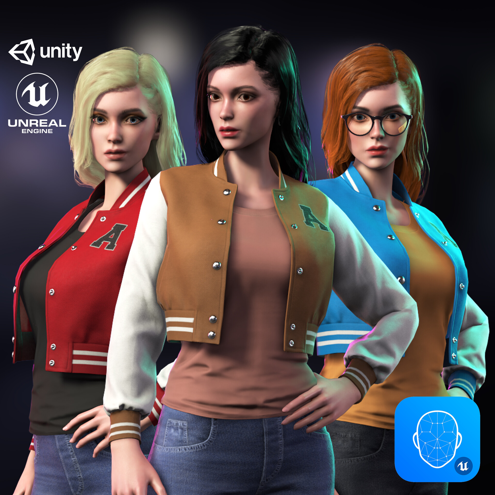 ArtStation - Casual Wear Girls Pack 3 - Girl 1 - Game-Ready Low-Poly 3D ...