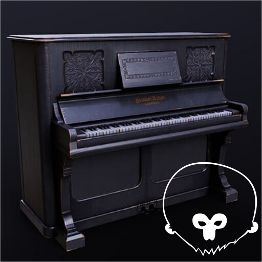 ArtStation - Upright Grand Piano, WW2 Era