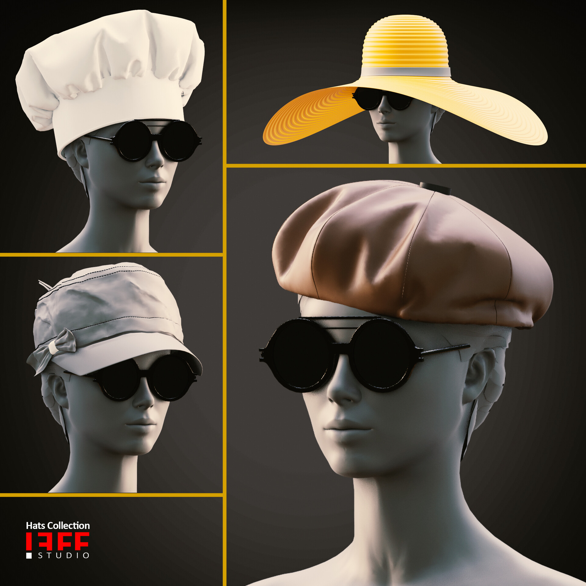 Jeff Studio - 100+ HATS AND CAPS BASEMESH COLLECTION