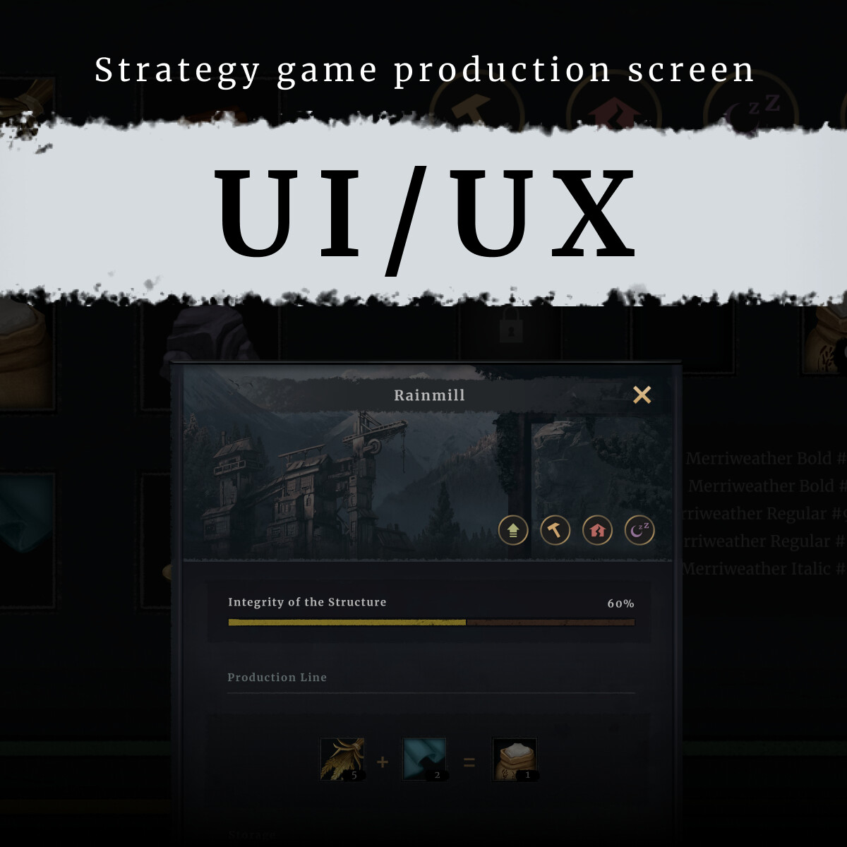 ArtStation - Strategy game production screen: UI/UX