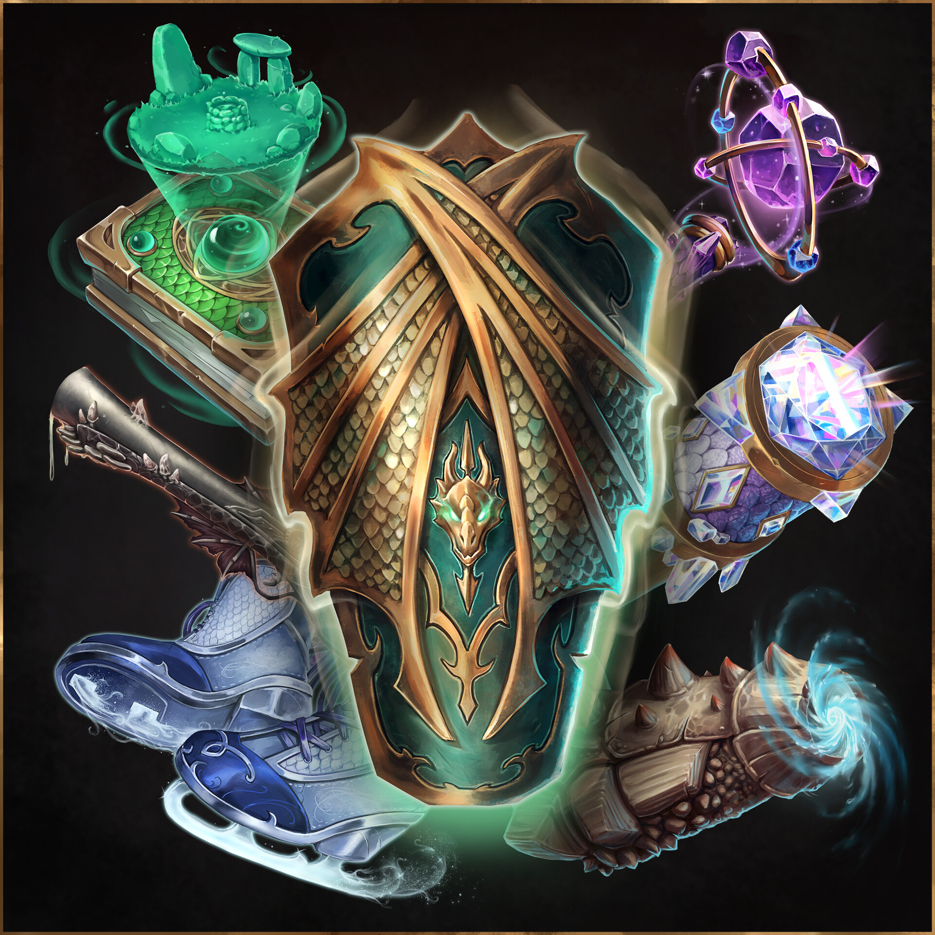 ArtStation - Gemstone Dragon Prop Set