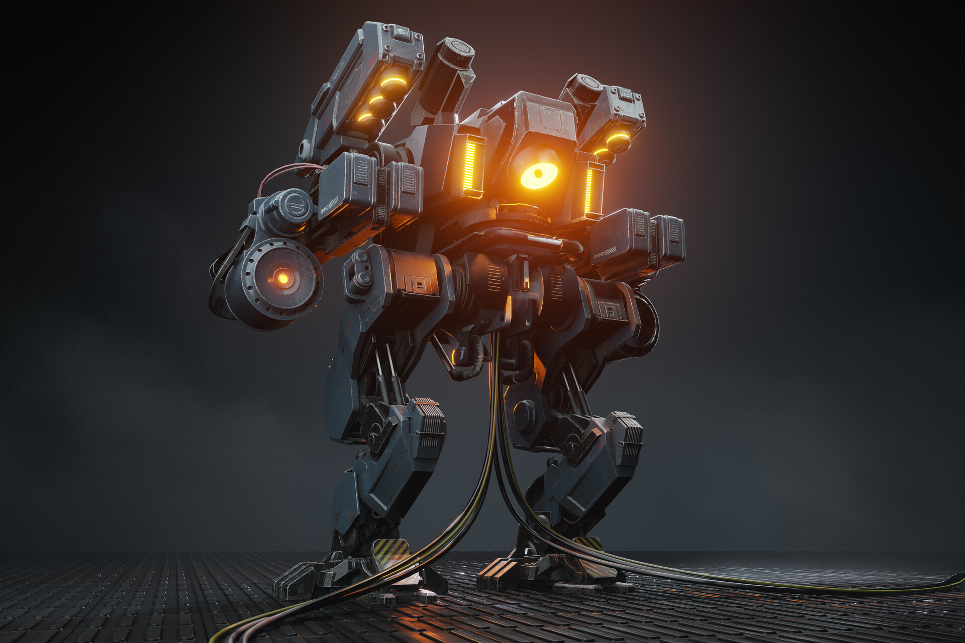 ArtStation - 3D Mech Robot. High-to-Low Poly Game-Ready 3D Model with ...
