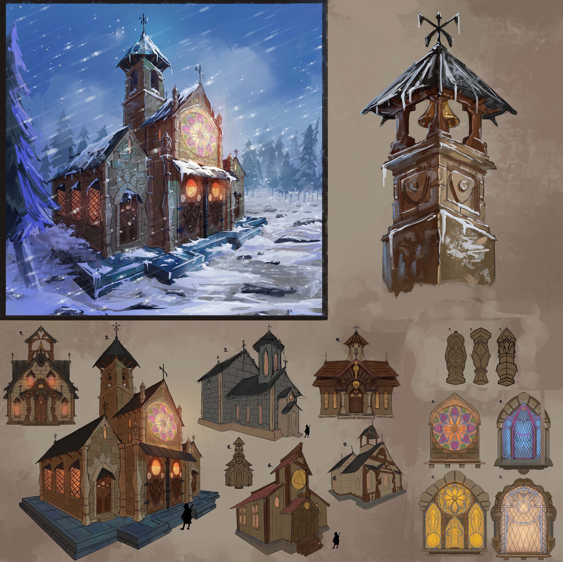 ArtStation - Church in the Snow