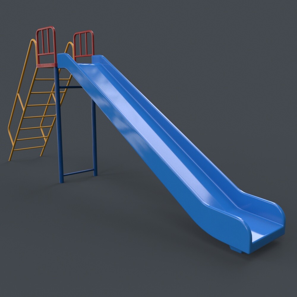 ArtStation - PBR Modular Outdoor Straight and Wave Slide A