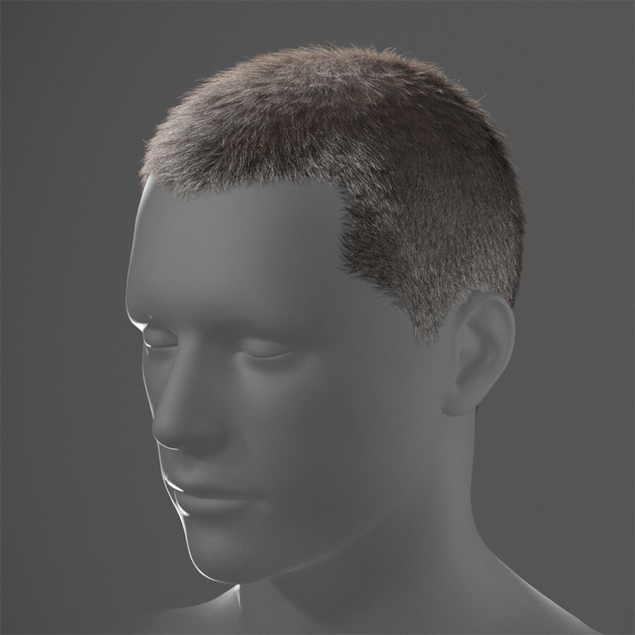 ArtStation - Buzzcut male realtime hairstyle