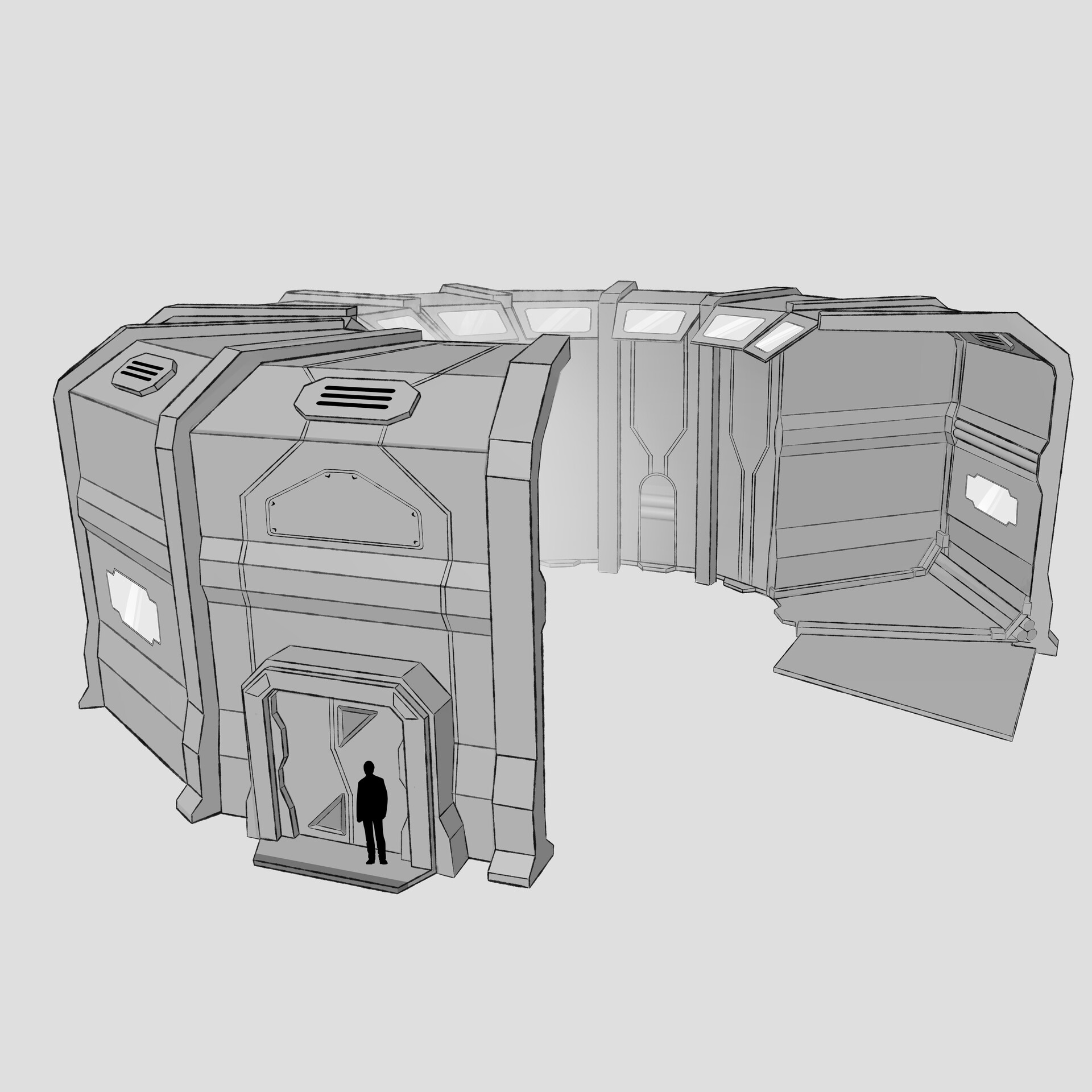 ArtStation - Sci-fi: Base sketches
