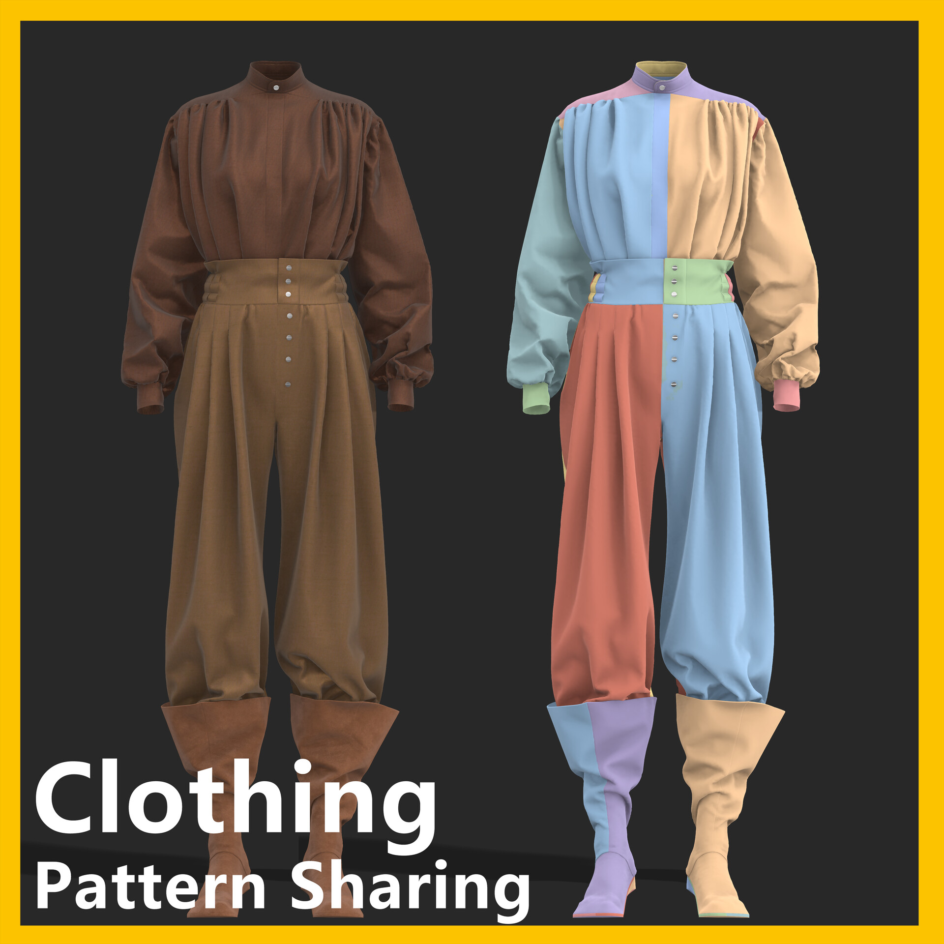 ArtStation - Marvelous Designer/ Clothing Garment Pattern Sharing_02