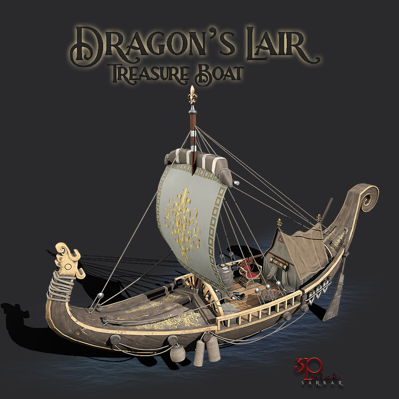 ArtStation - Treasure_Boat_3D_Model