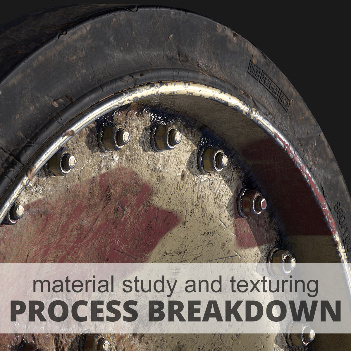 ArtStation - Process breakdown: tank road wheel material study.