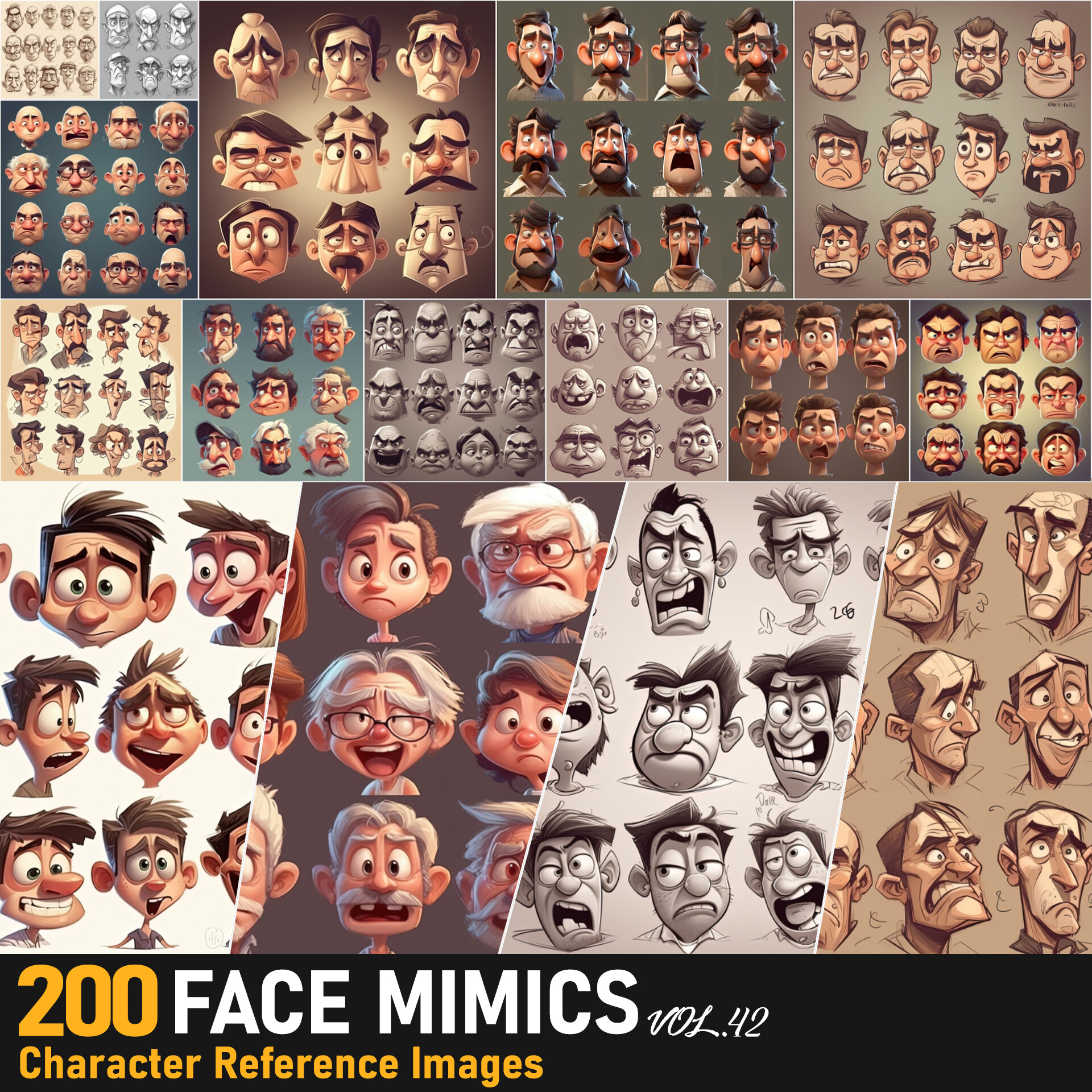 ArtStation - Face Mimics VOL.42 |4K Reference Images