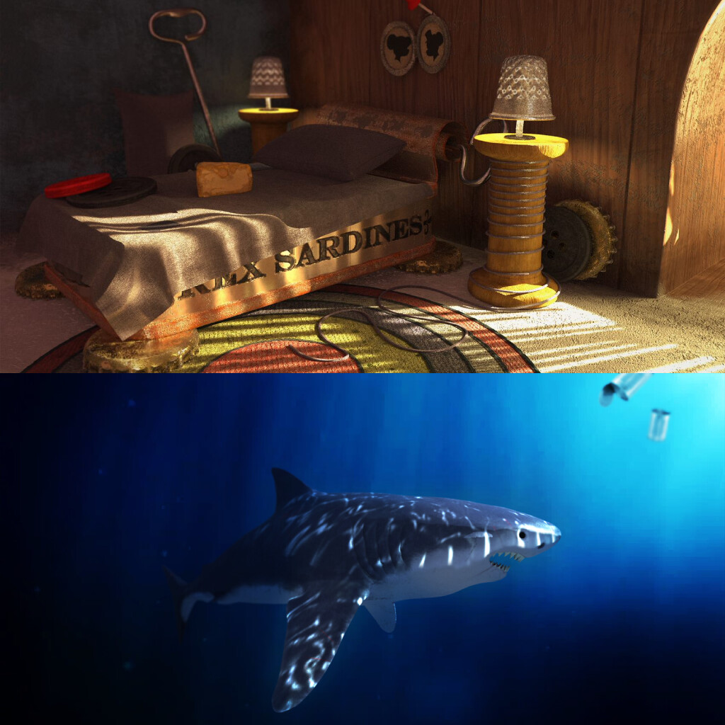 ArtStation - Uni Work: Jerry's Room/Shark