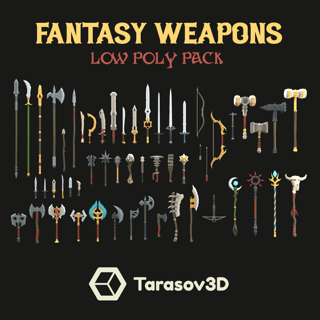 ArtStation - Fantasy Weapons LowPoly Pack