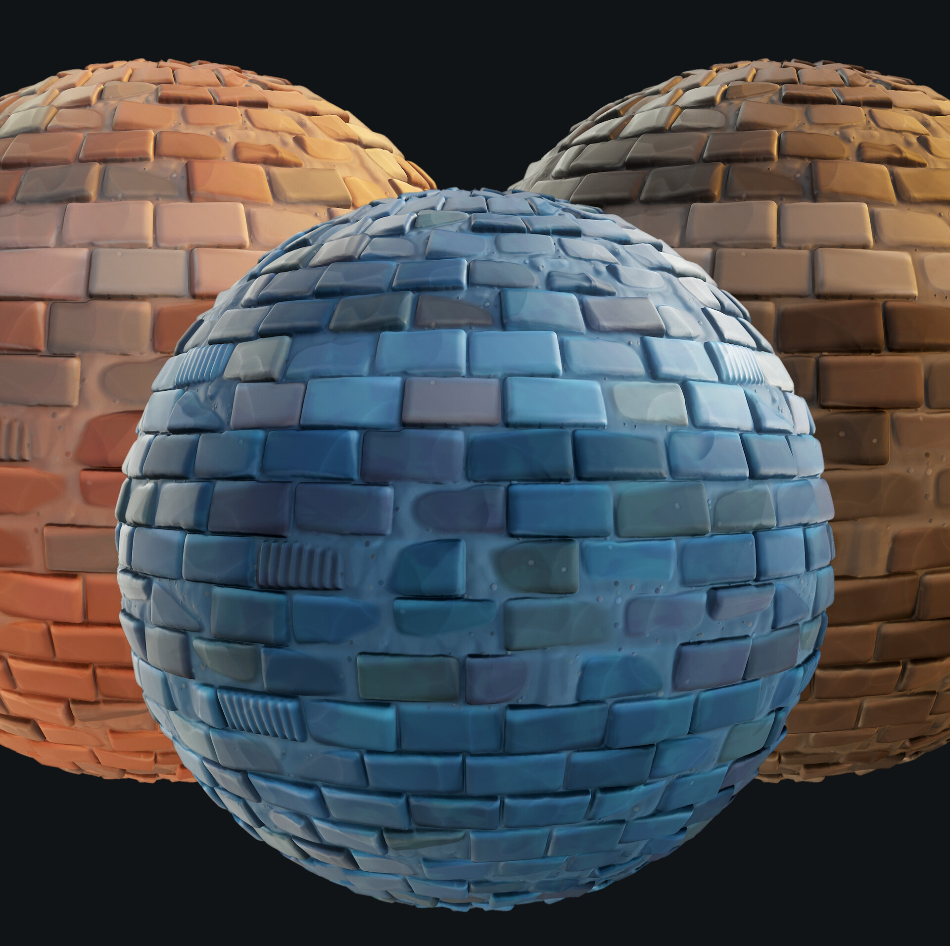 ArtStation - Stylised Brick Wall