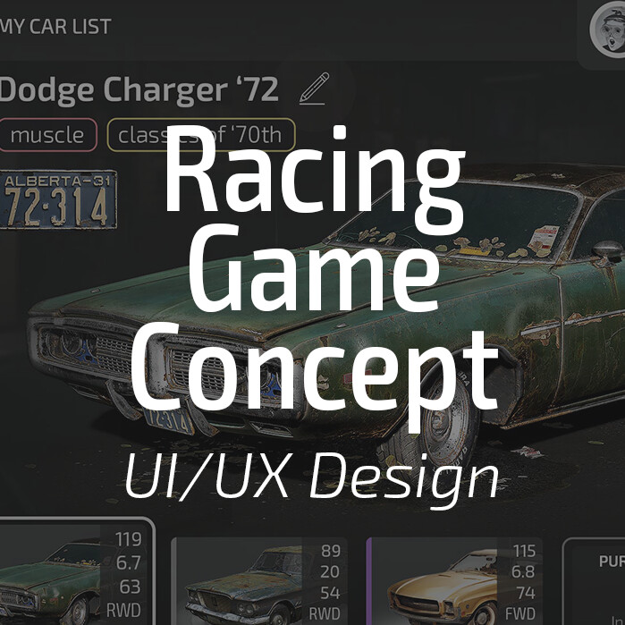 ArtStation - Racing Game Mobile Concept. UI/UX Design