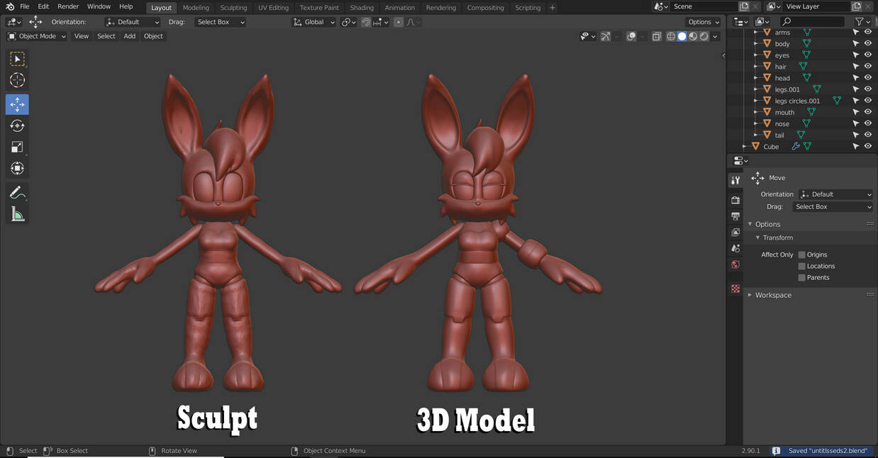 ArtStation - 3D Models: Bunnie Rabbot (Wip 1-5)
