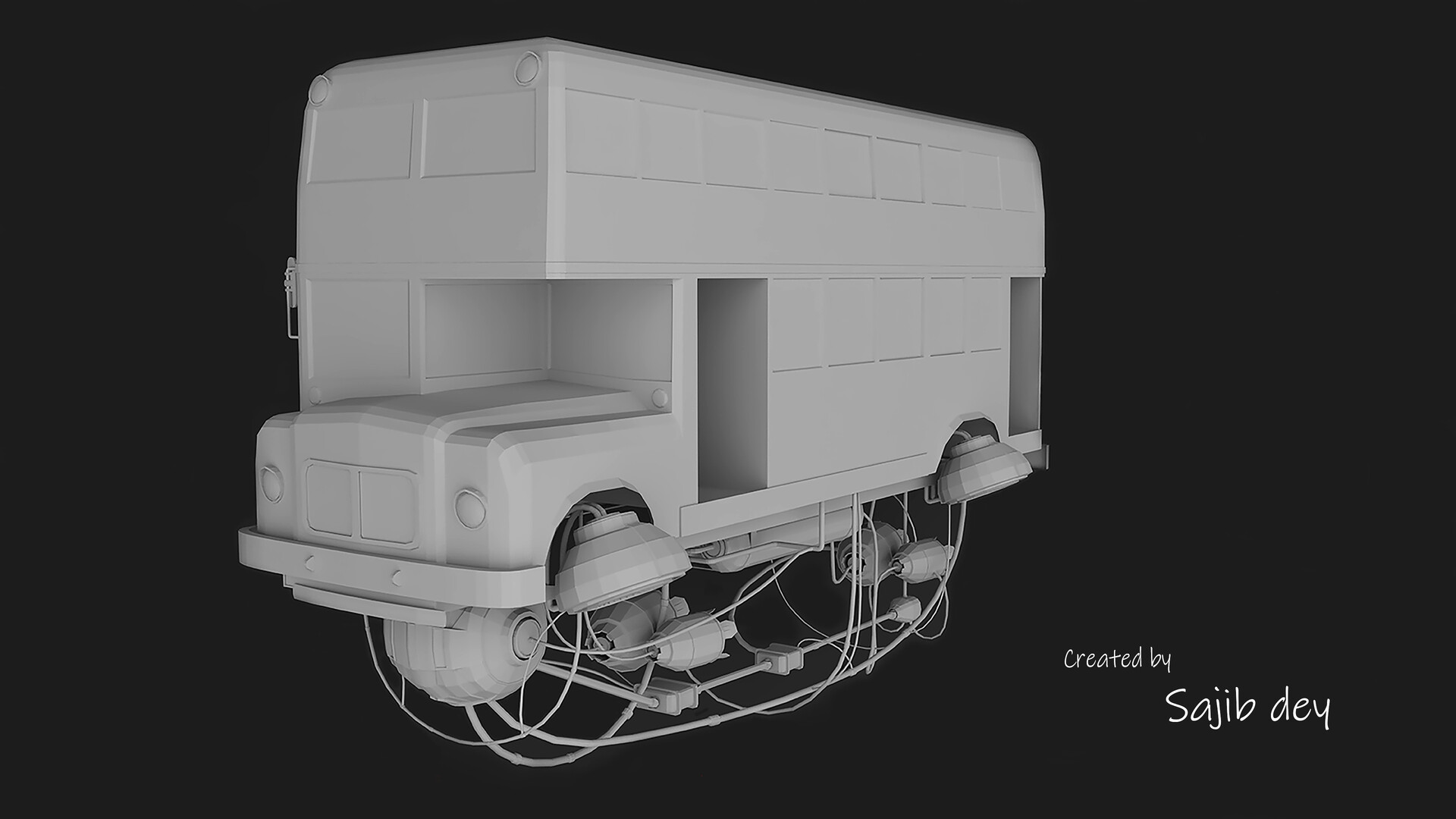 ArtStation - 3D Double Decker Bus