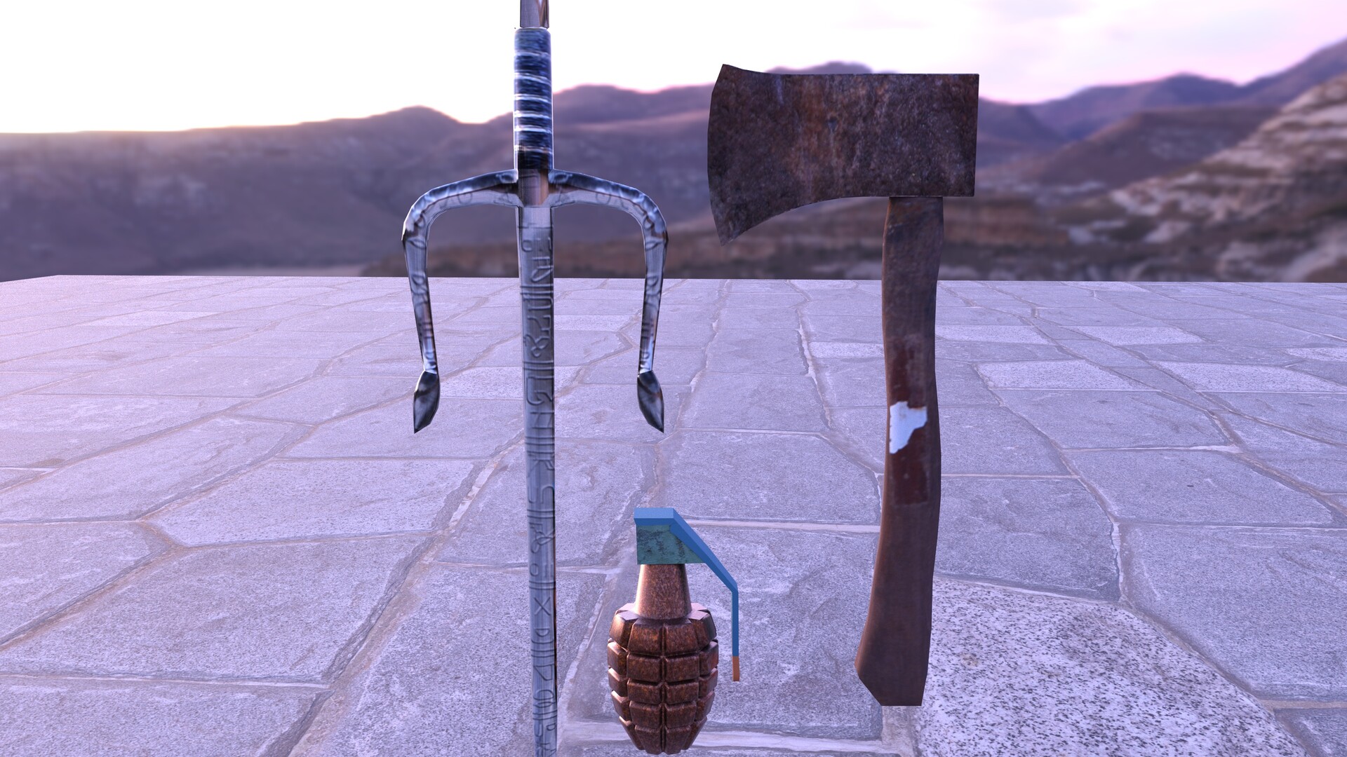 ArtStation - Three Weapon Renders