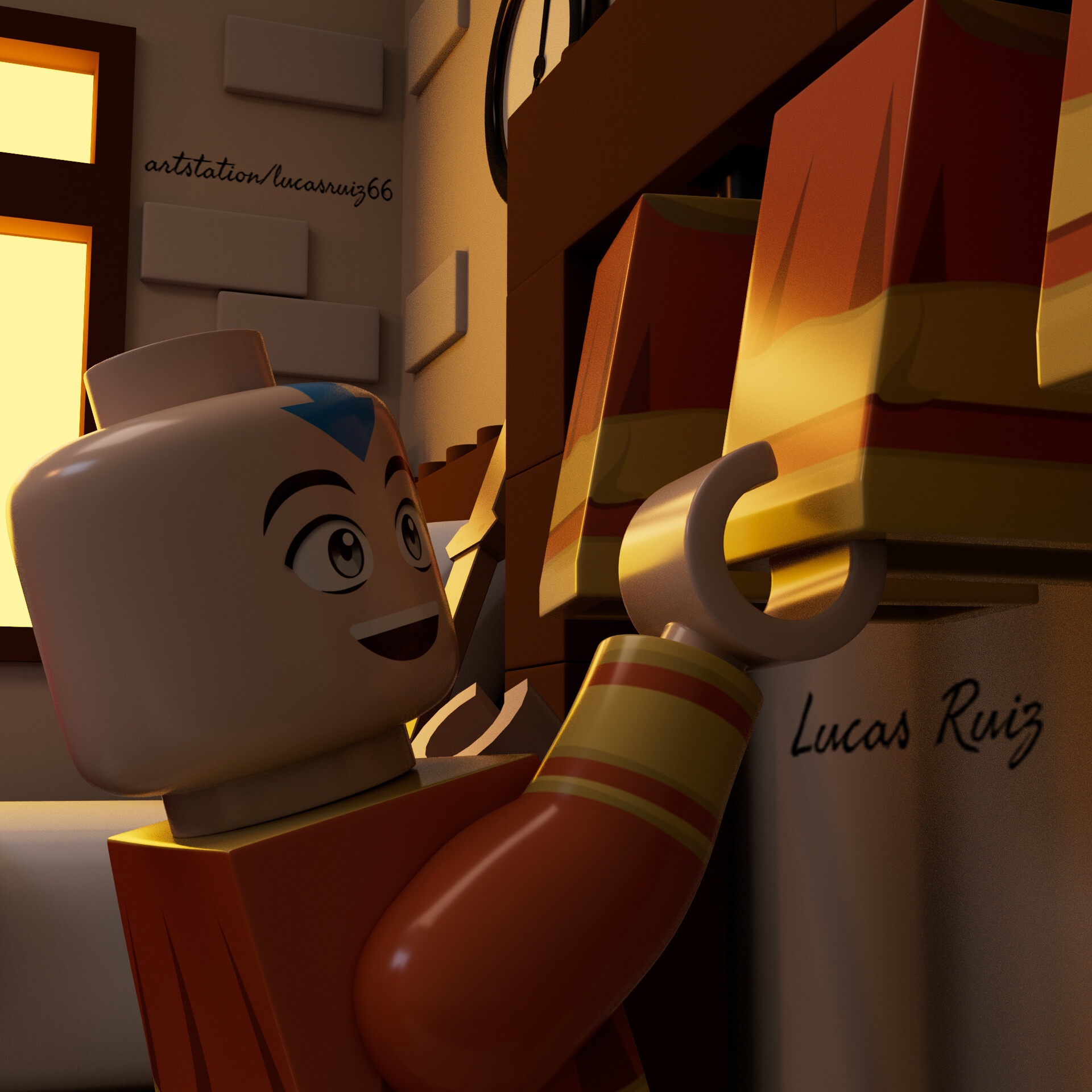 ArtStation - 3D Lego - Avatar the Last Airbender (Aang)