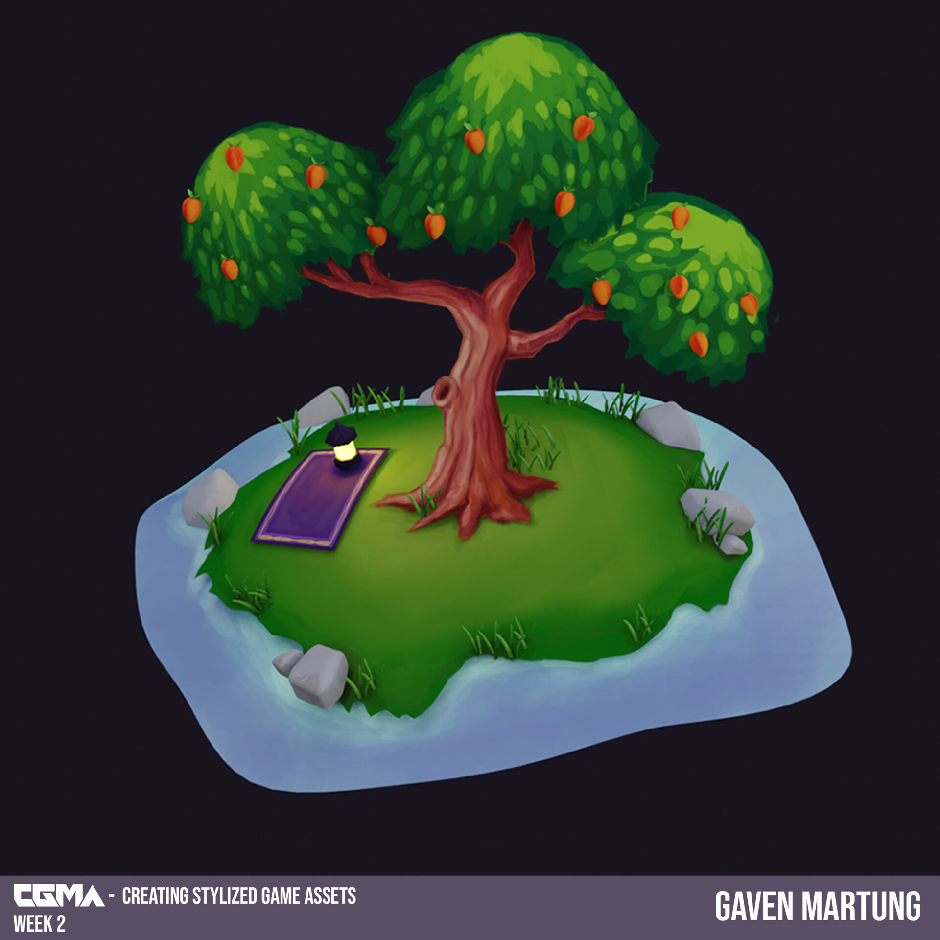 ArtStation - 2.5D Tree Scene