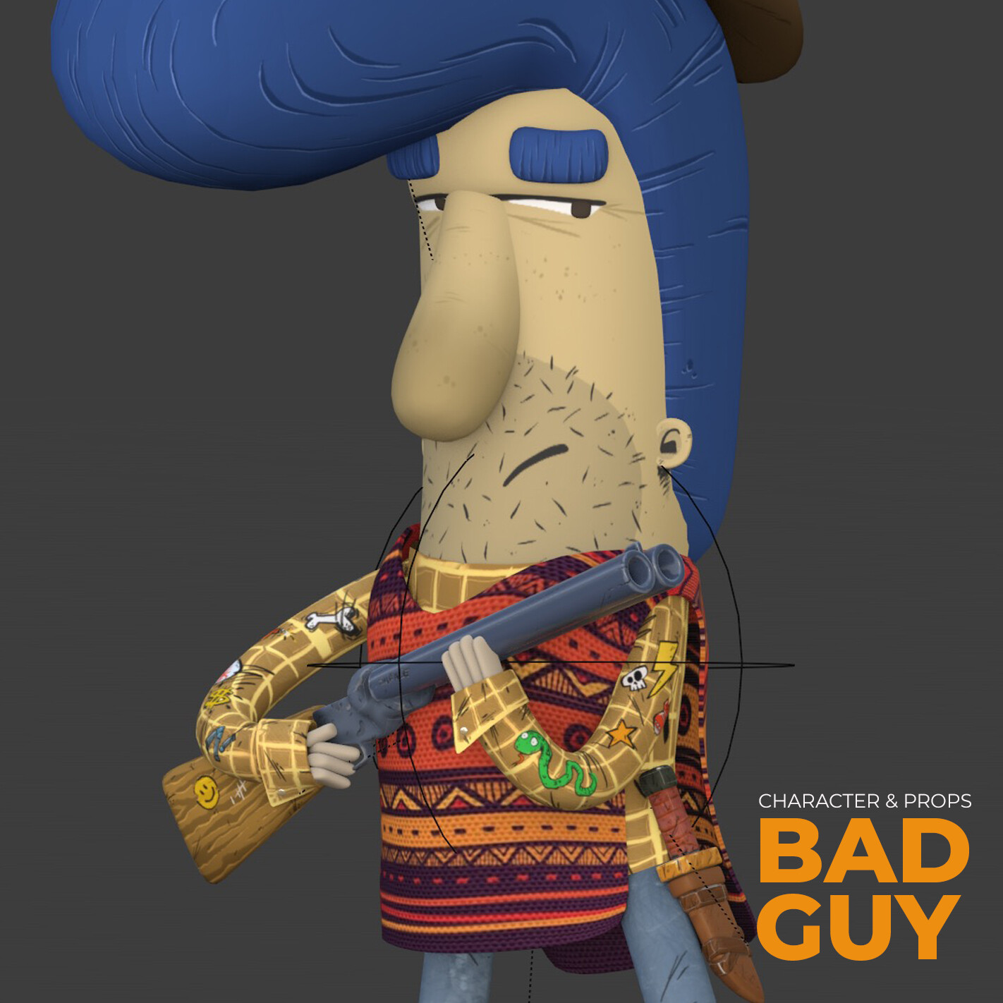 ArtStation - Bad Guy Character & Props