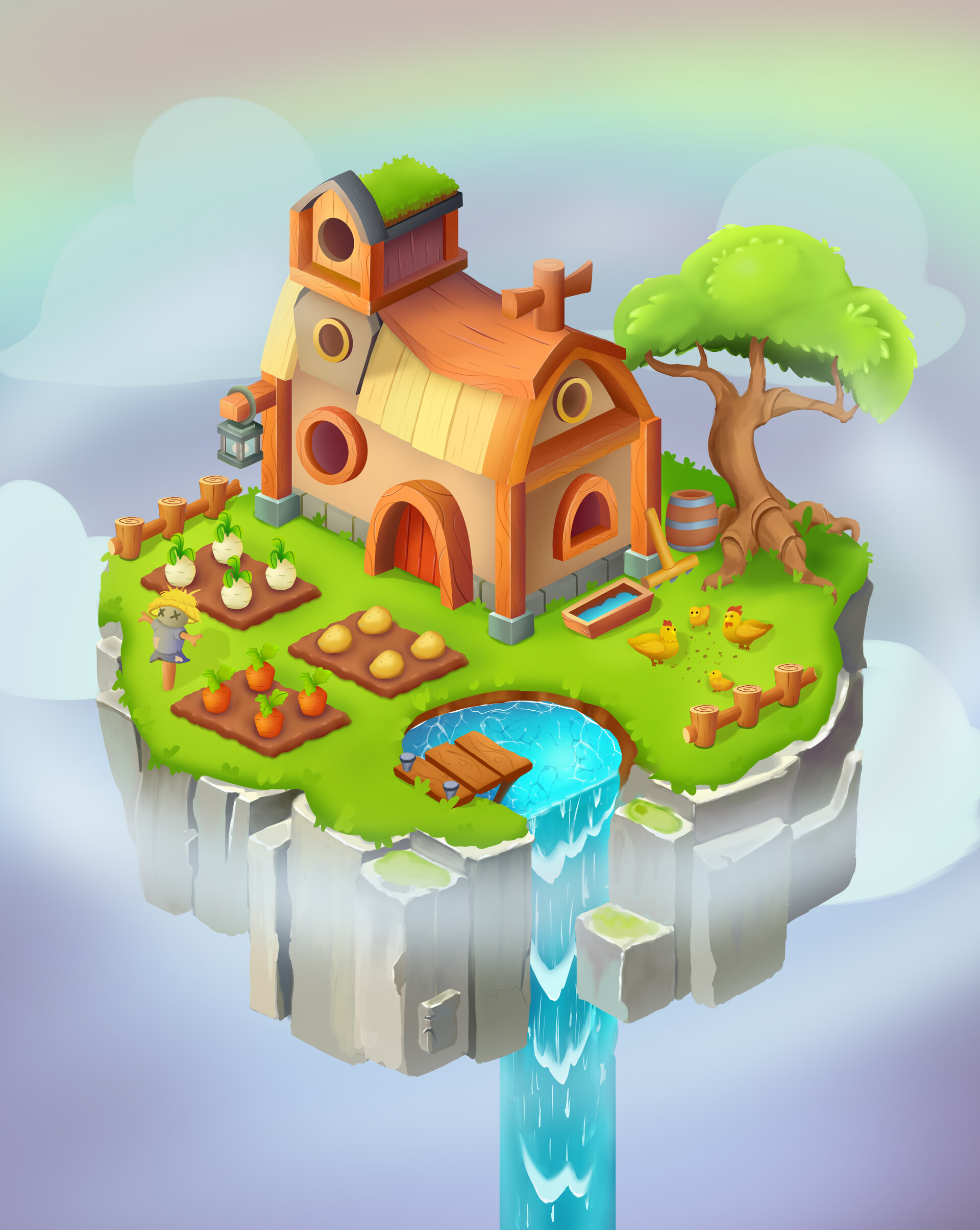 ArtStation - Floating Island Farm