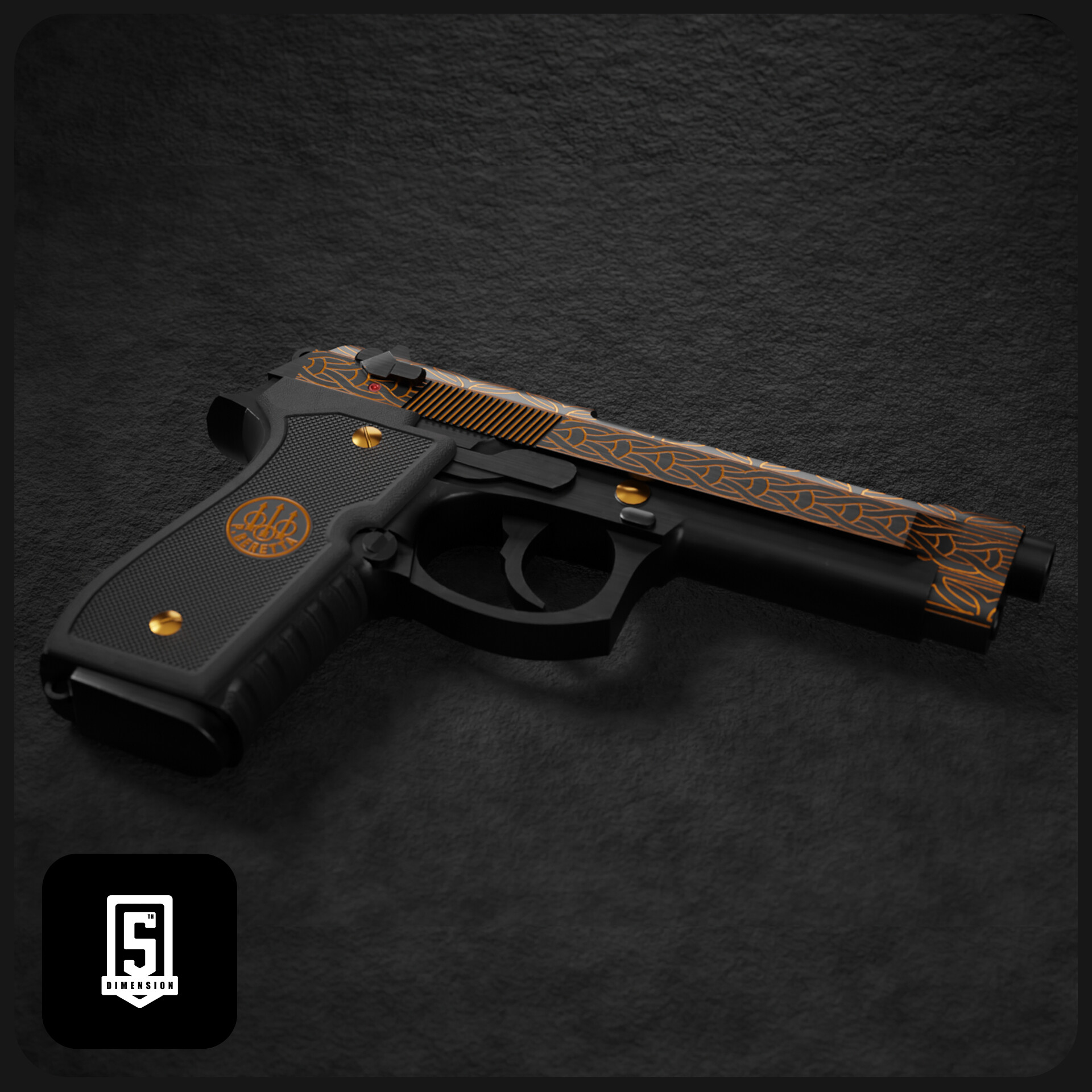 ArtStation - Pistol - Beretta 92 - 02