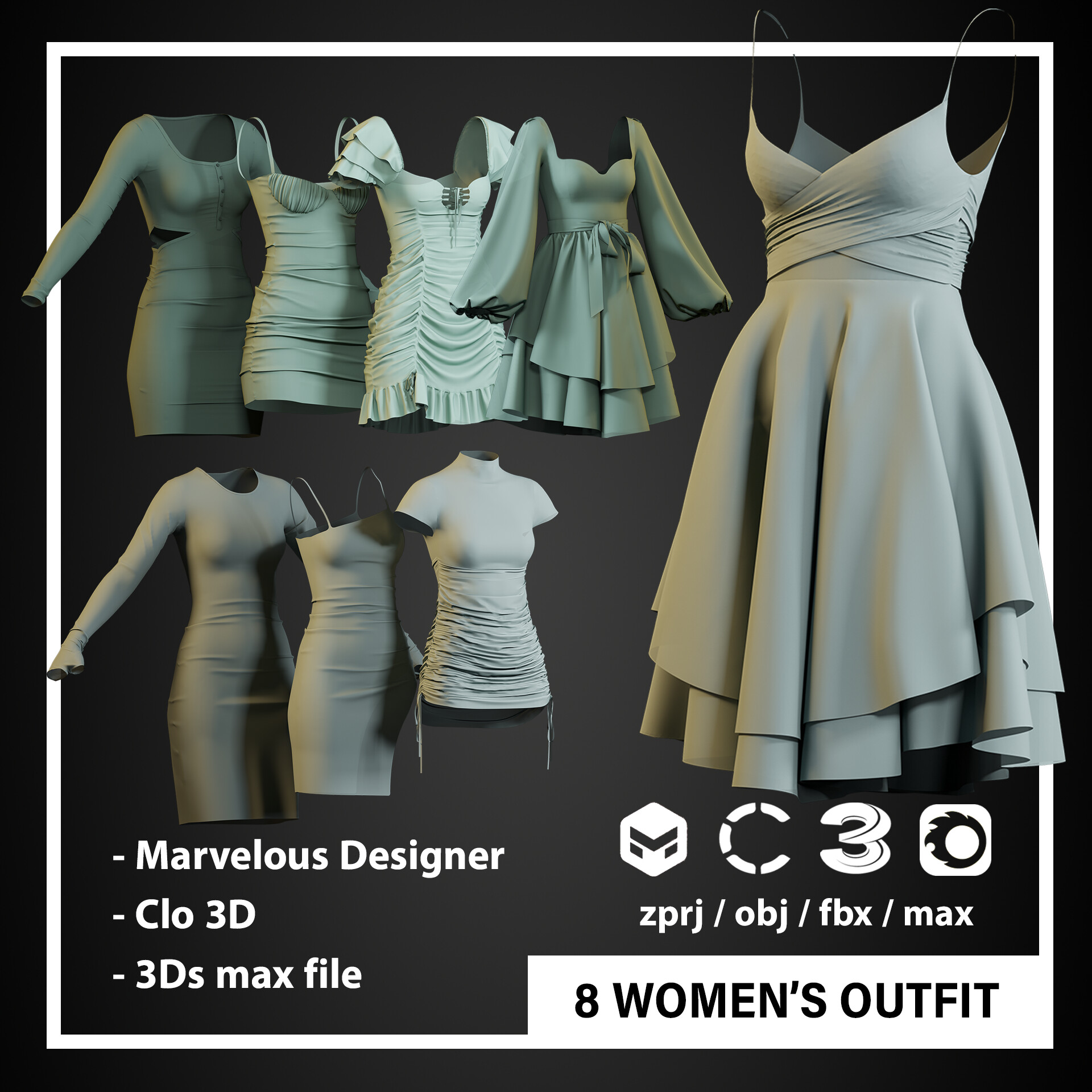 ArtStation - 8 WOMEN’S OUTFIT