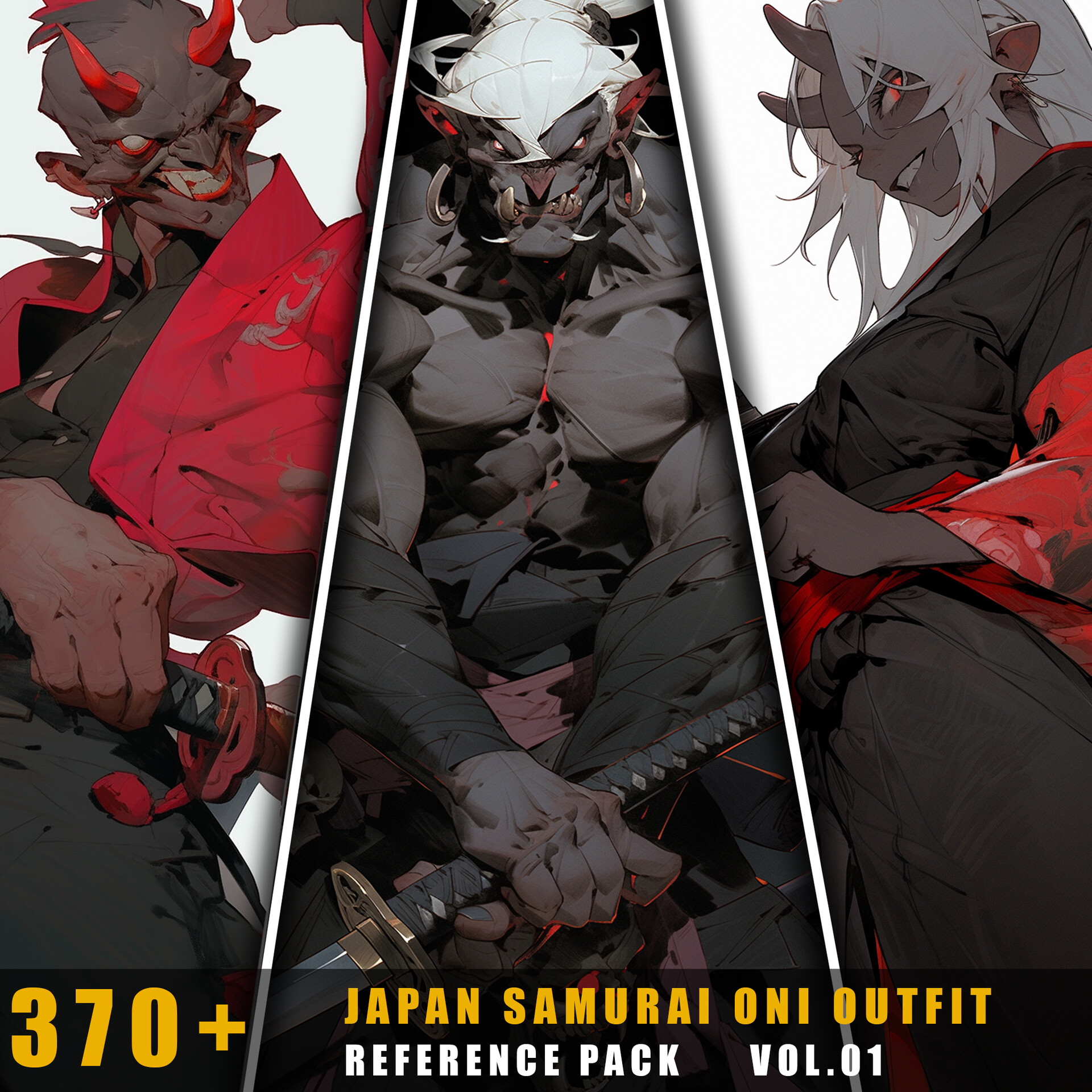 ArtStation - 370+ Japan Samourai Oni Outfit - References Pack Vol.01