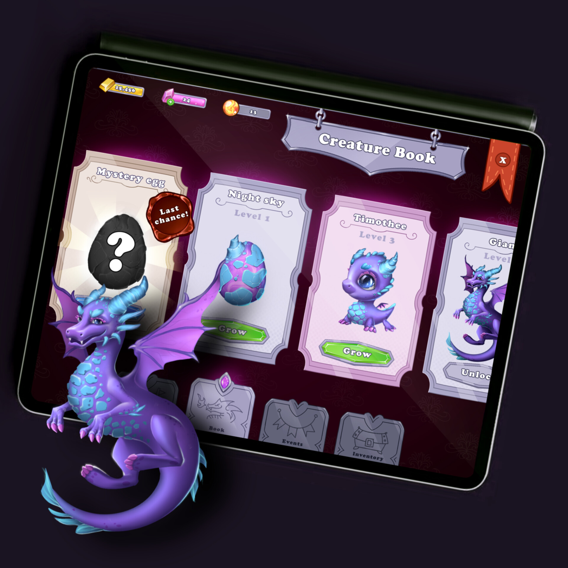 ArtStation - UI dragon game