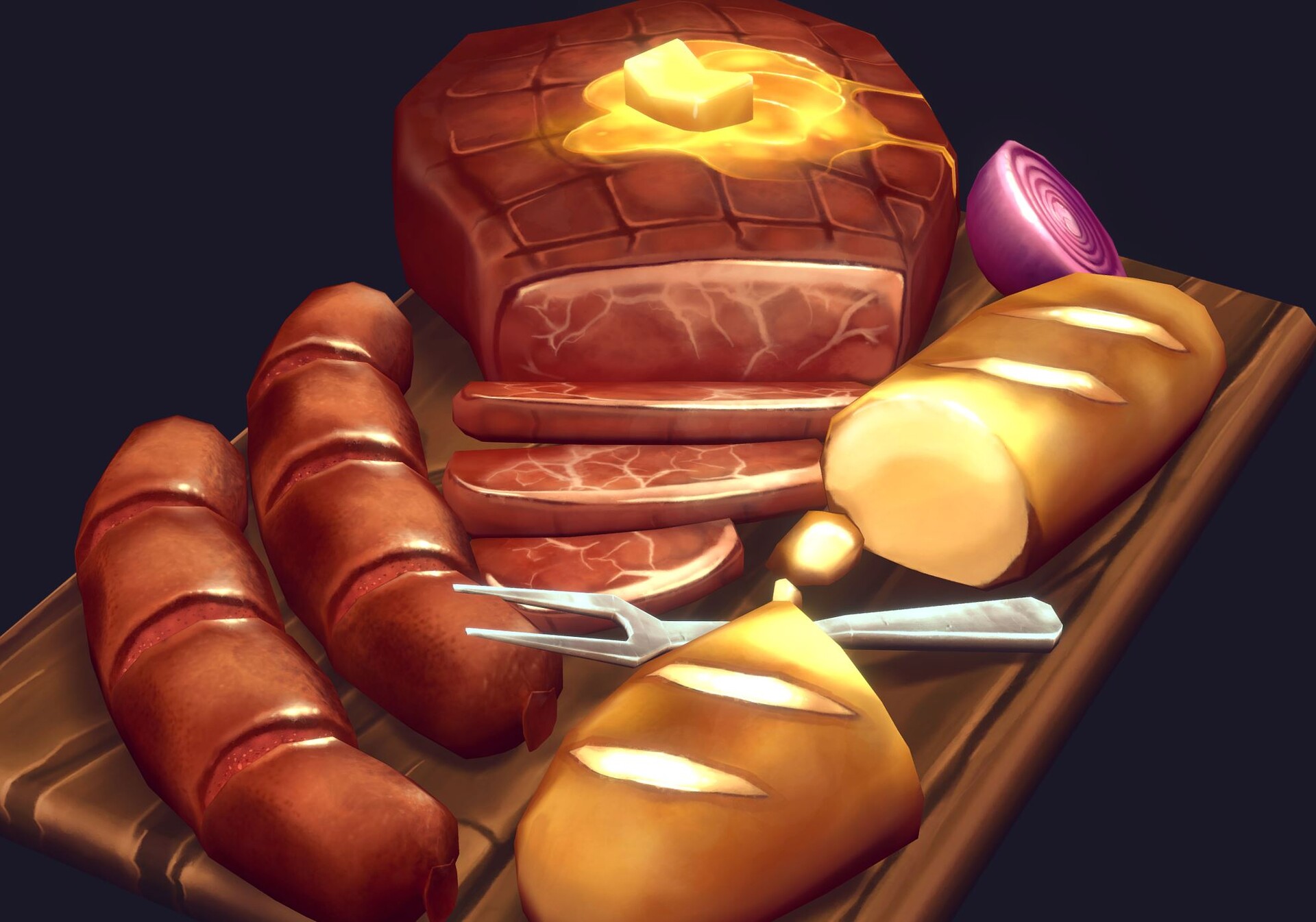 ArtStation - Stylized Meat Platter