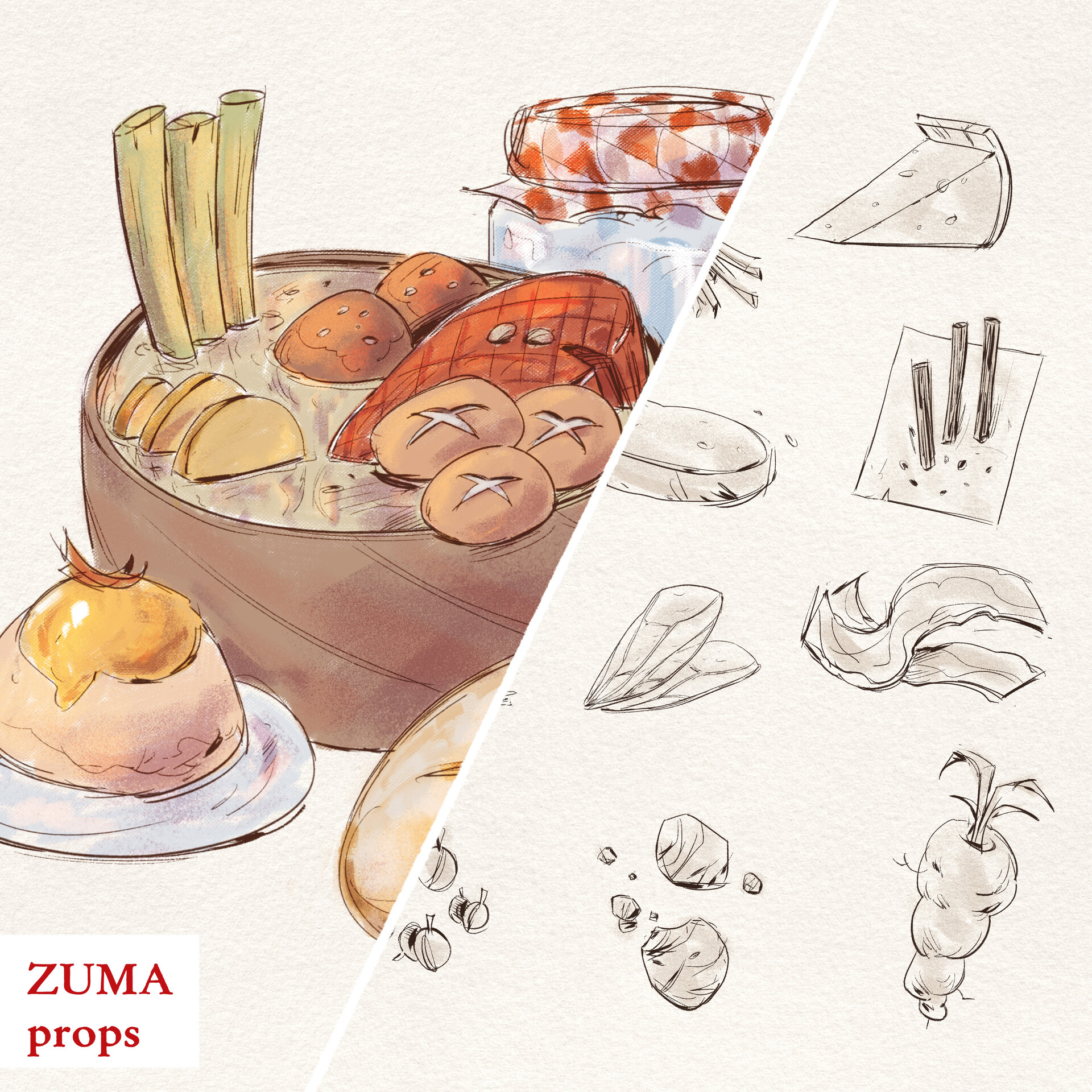 ArtStation - Zuma props: recipes and ingredients