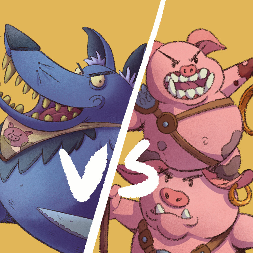 ArtStation - The Three Little Pigs and a Big Bad Wolf