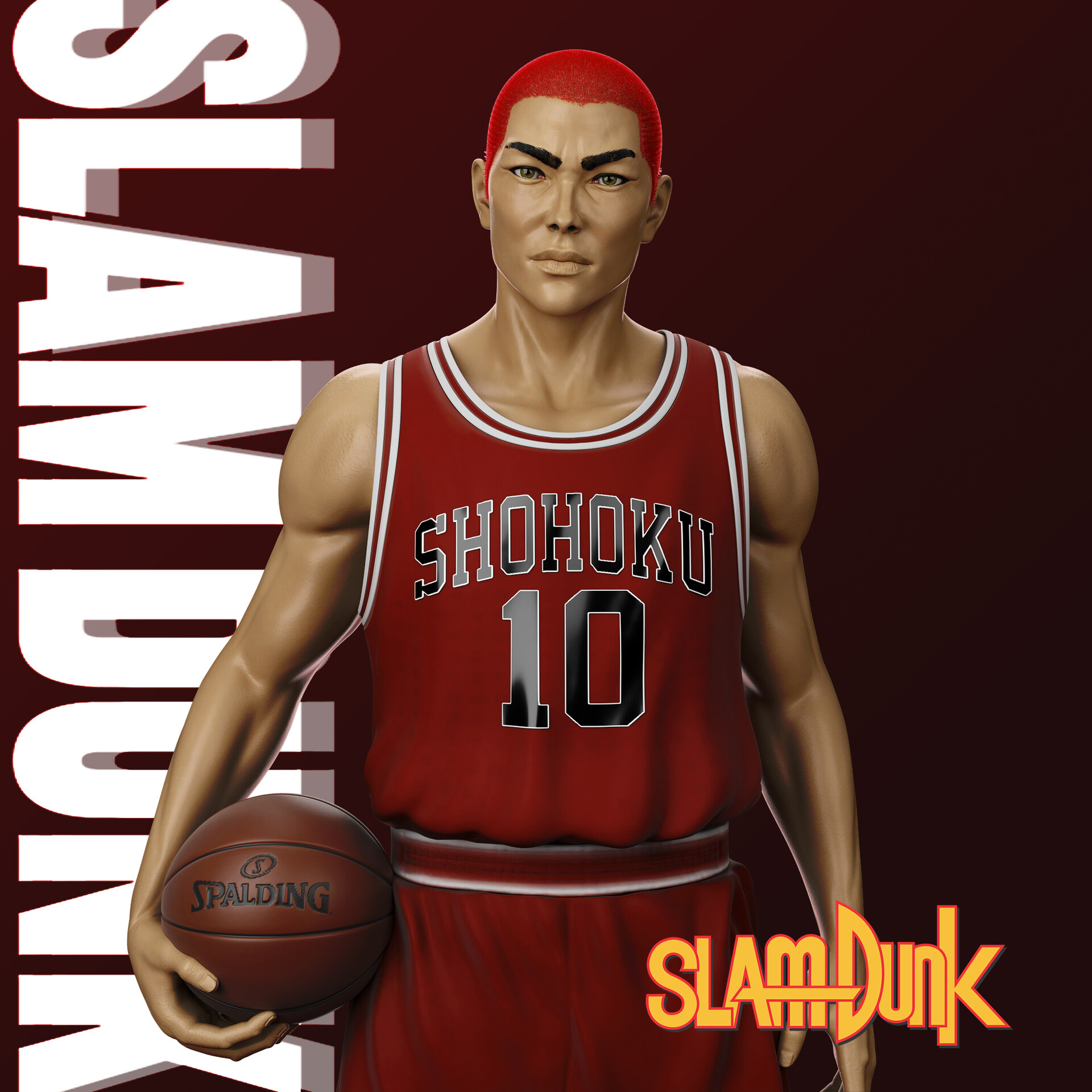 ArtStation - HANAMICHI SAKURAGO FROM SLAM DUNK CHARACTER