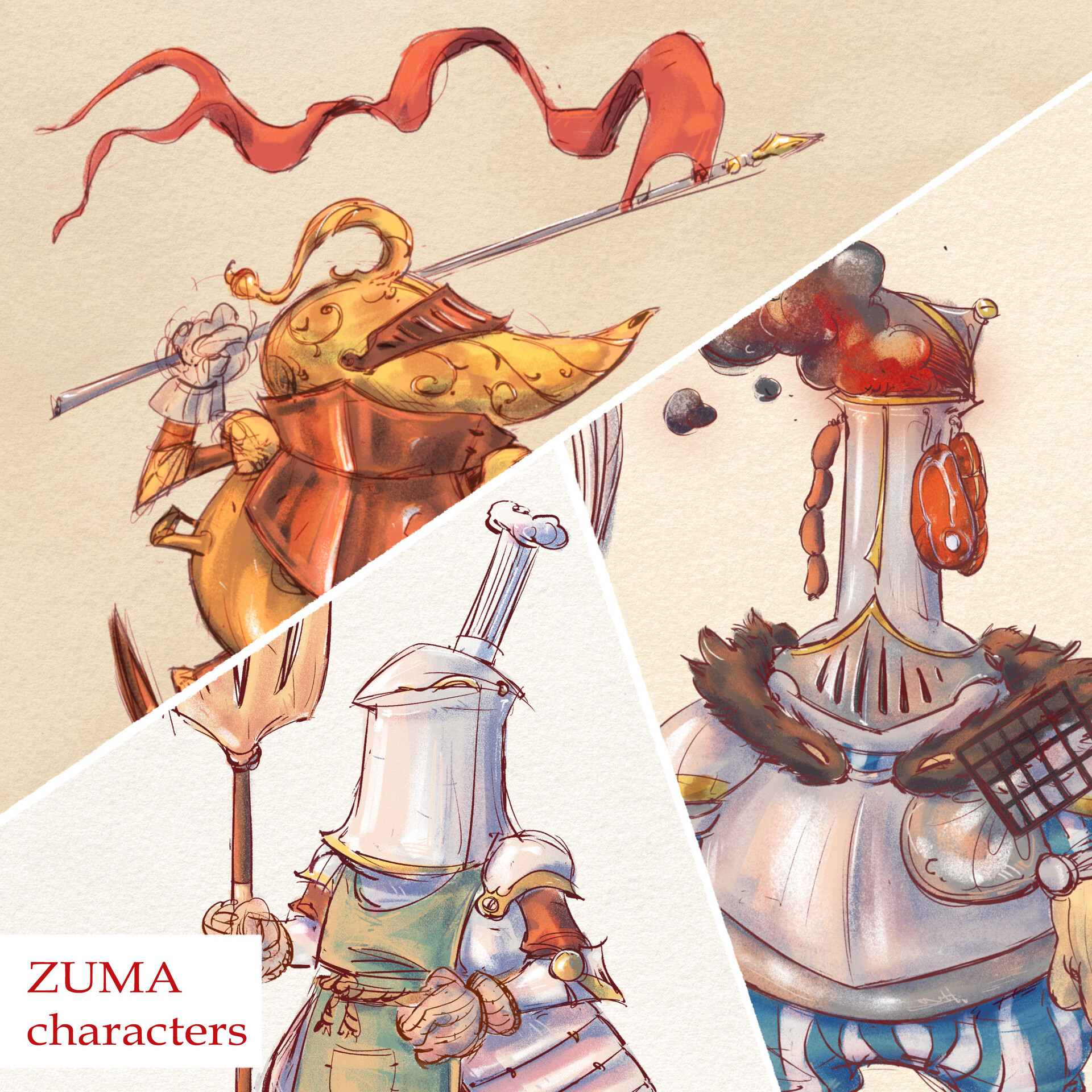 ArtStation - Zuma characters: Culinary fighters