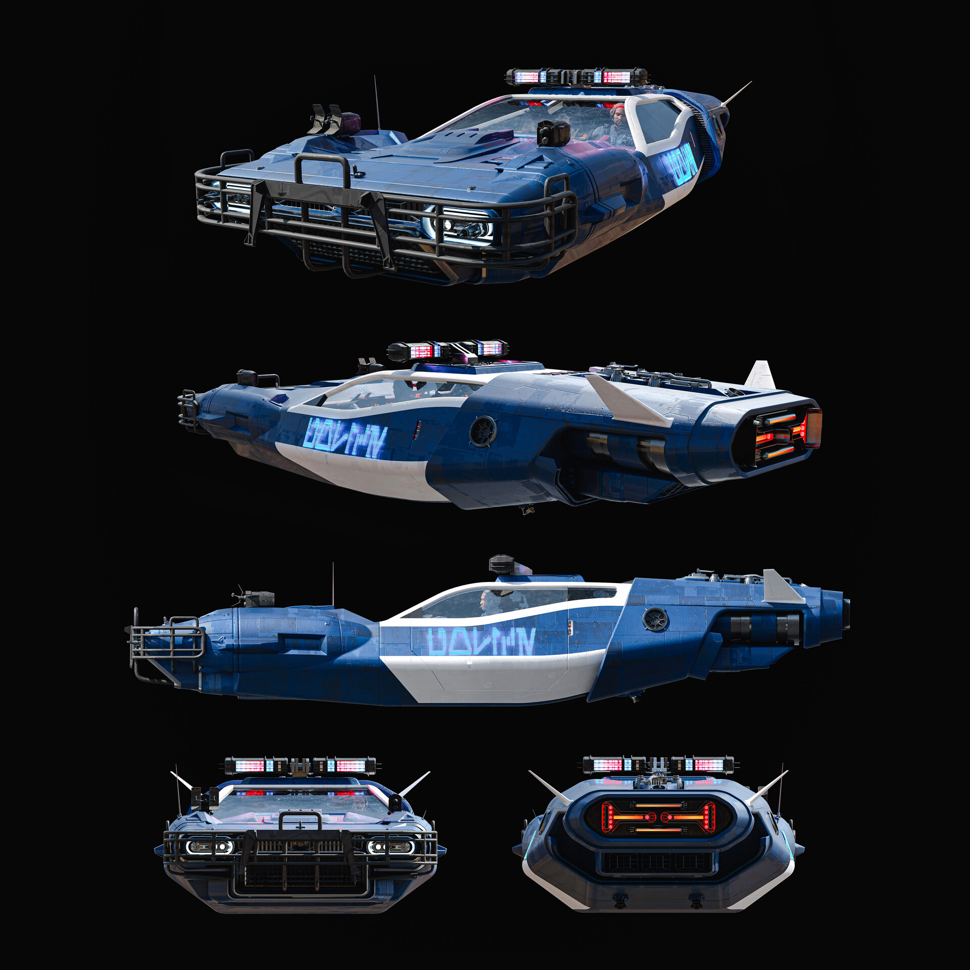 ArtStation - Sci-Fi / Cyberpunk Police Car
